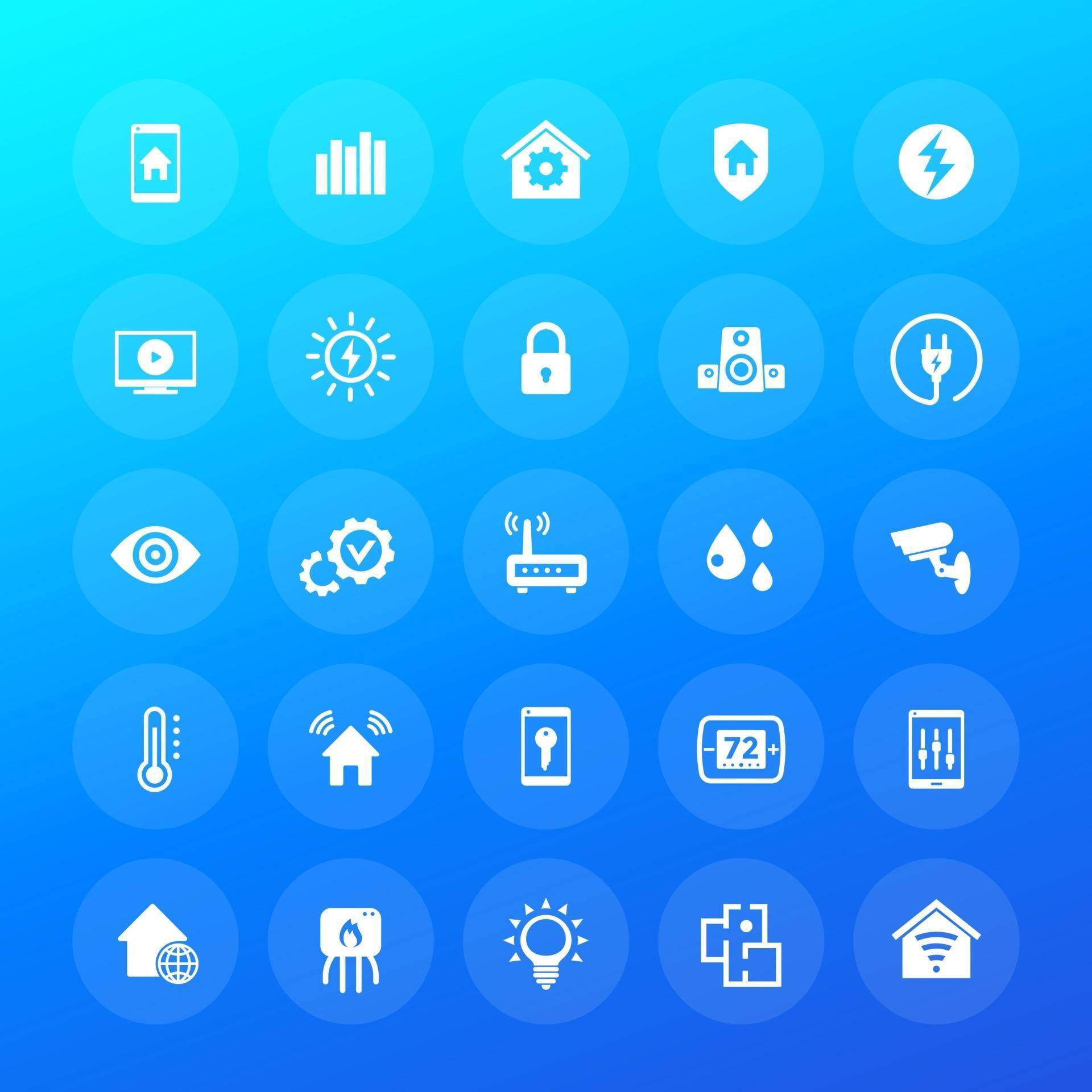 Smart Home House Automation System Icons Vector Set 2266148 Vector