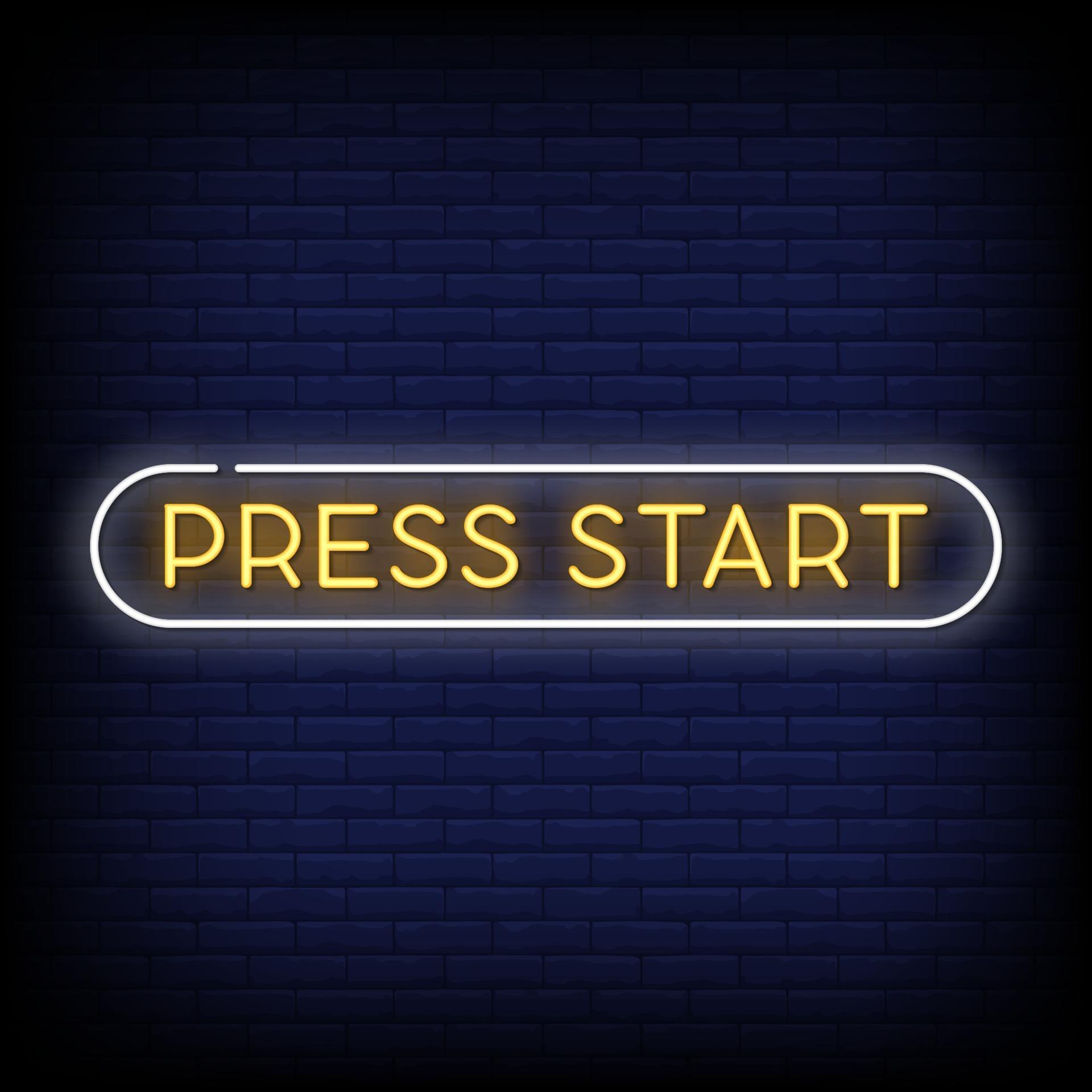 Press Start Neon Signs Style Text Vector 2267051 Vector Art At Vecteezy