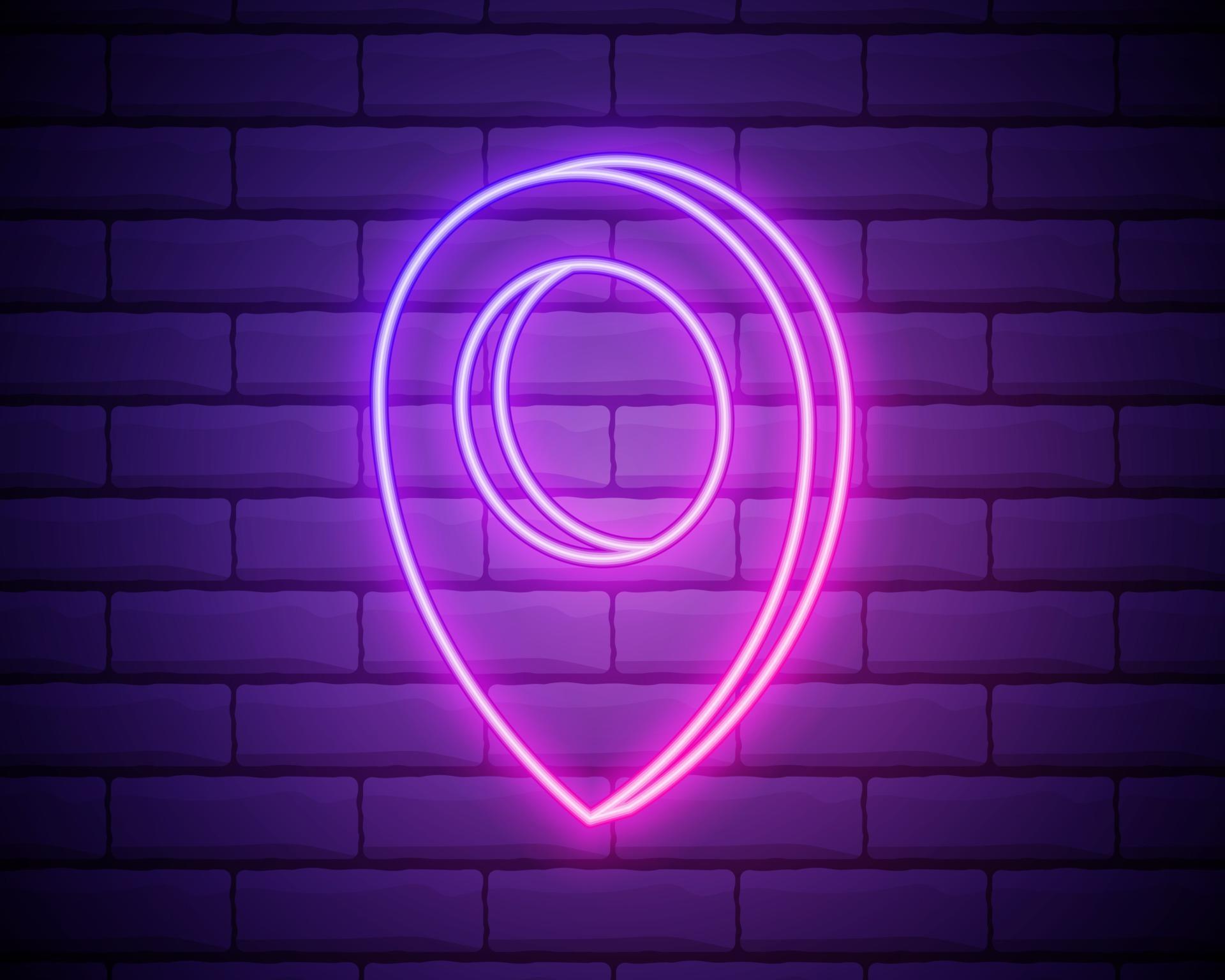 Pin Neon Style Icon Simple Thin Line Outline Vector Of Web Icons For Ui And Ux Website Or