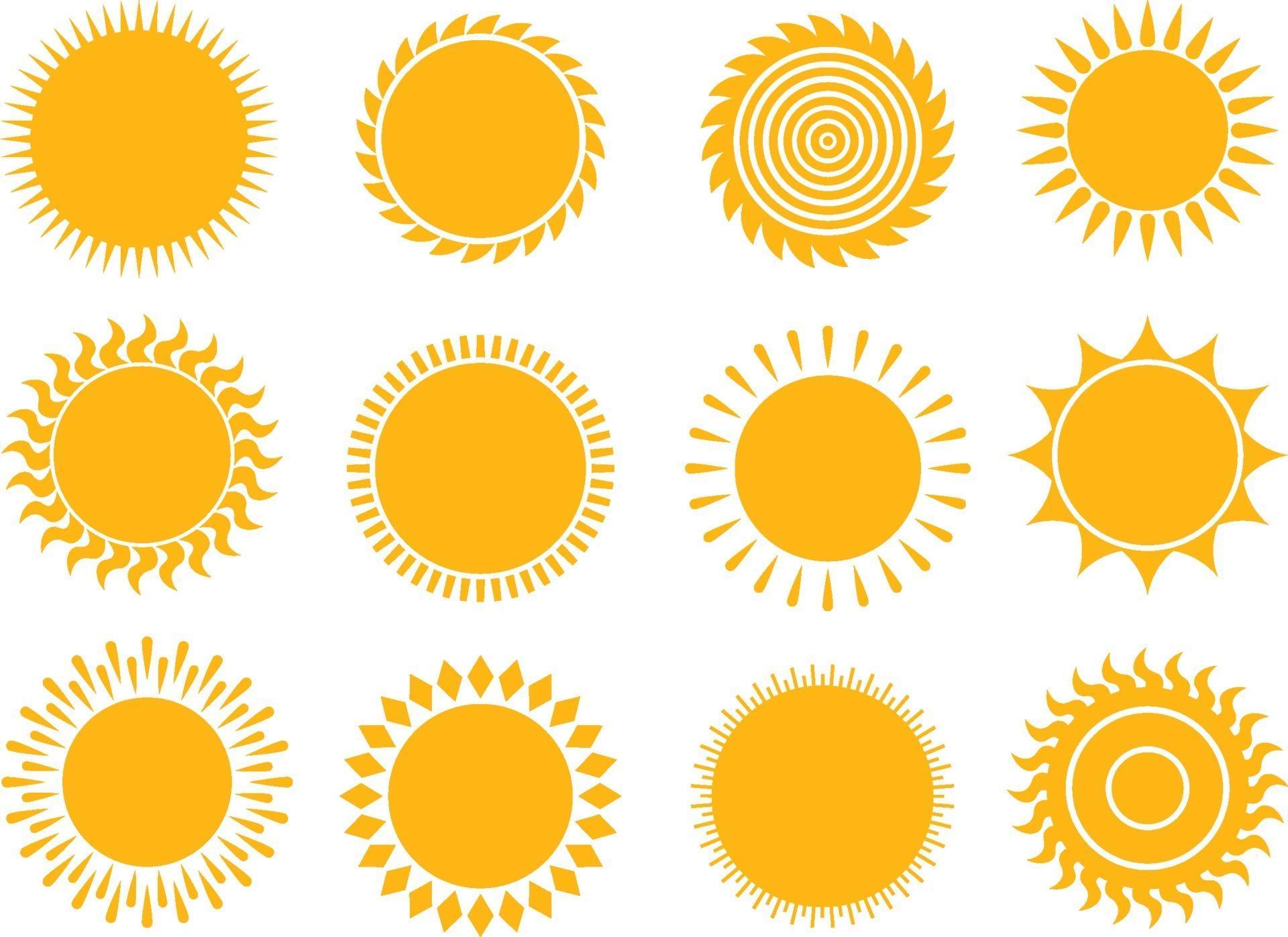 Sun icon set 2272721 Vector Art at Vecteezy