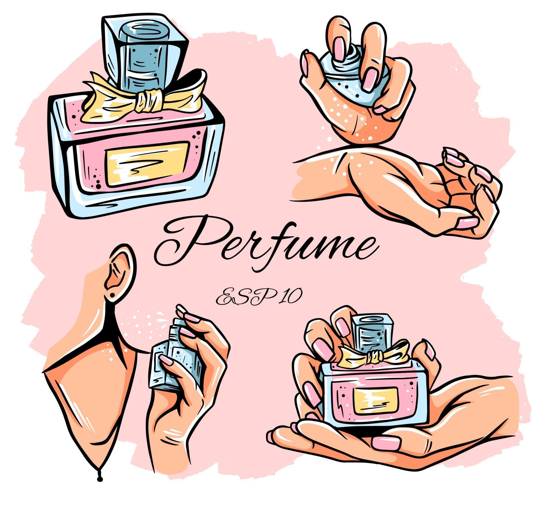 Set Of Perfume Bottles Vector Illustration 2273944 Vector Art At Vecteezy
