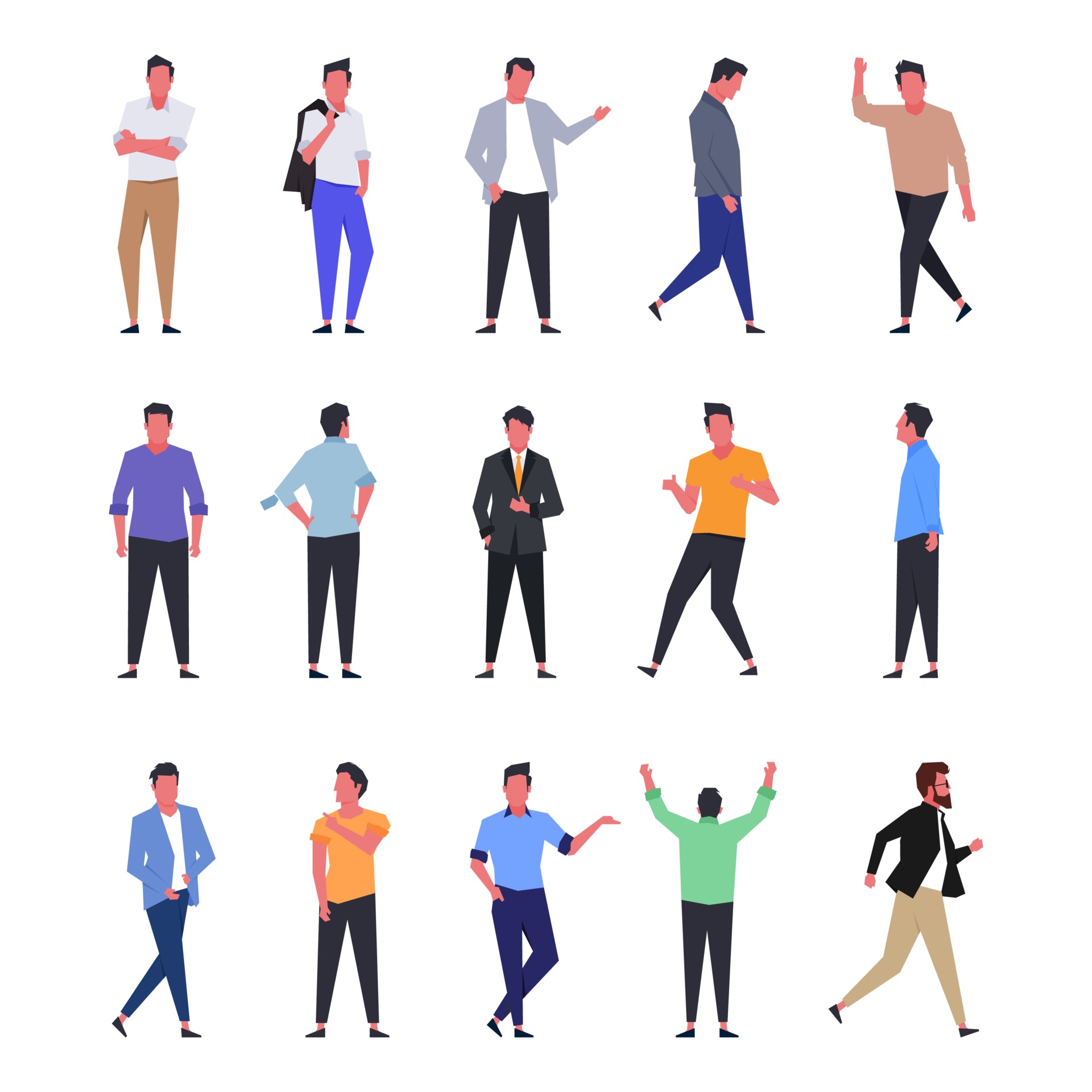 Man flat character design set 2274294 Vector Art at Vecteezy Man flat character design set 2274294 Vector Art at Vecteezy