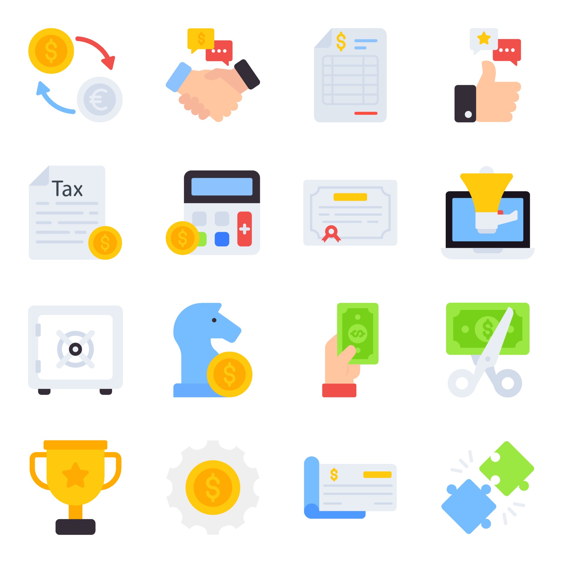 Flat Financial Icons