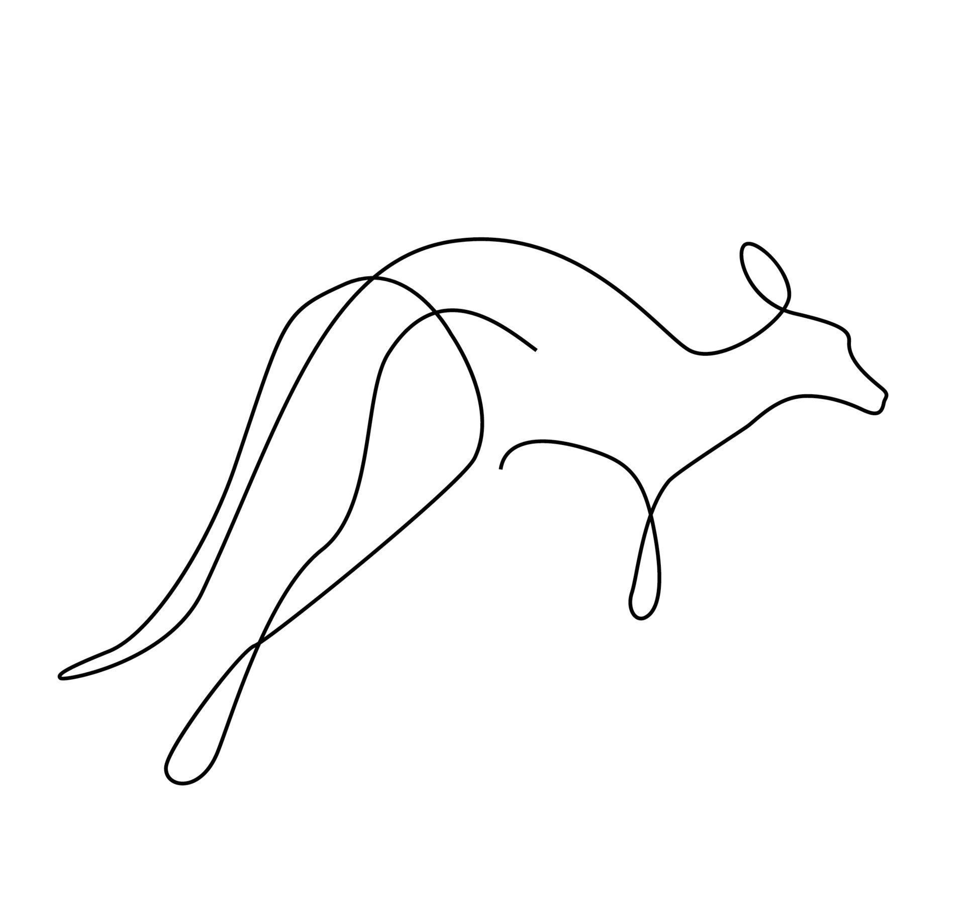 Kangaroo One Line Australian Kangaroo Bear Outline Continuous Line 2276884 Vector Art At Vecteezy