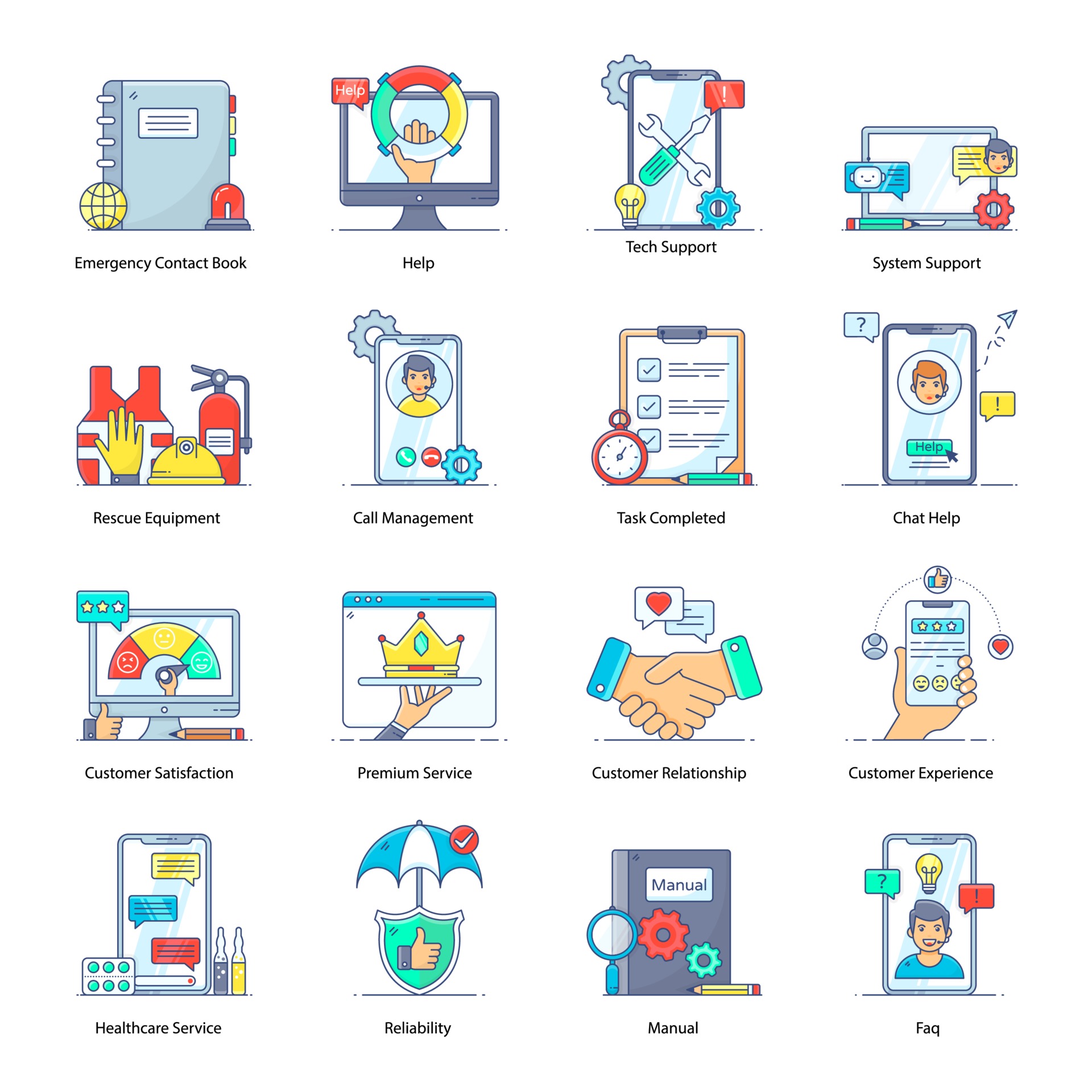 Customer Support Elements 2281151 Vector Art at Vecteezy