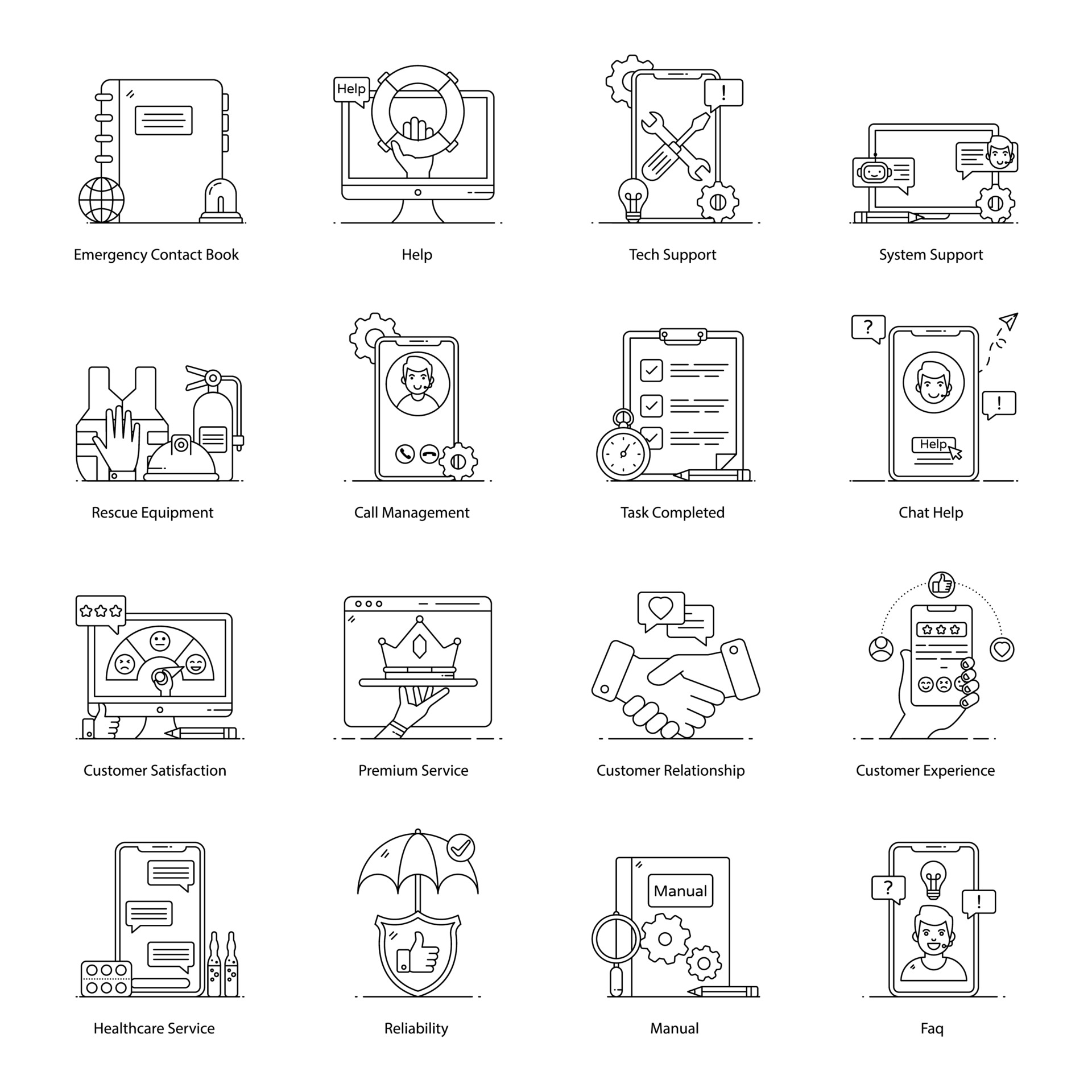 Customer Support Elements 2281152 Vector Art at Vecteezy