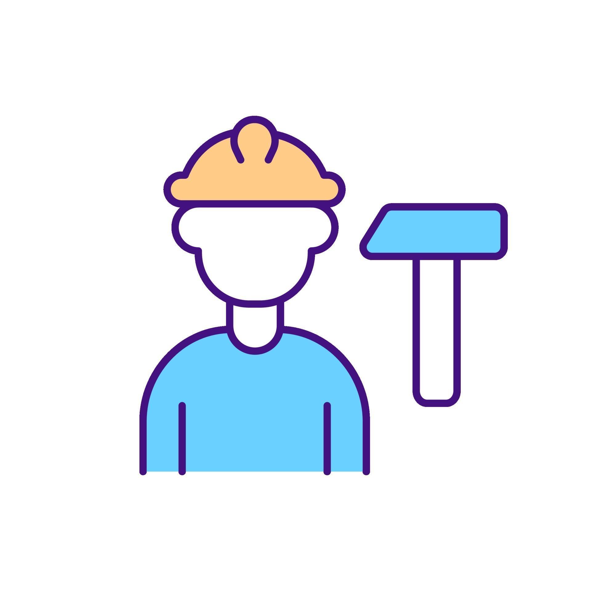 Construction worker RGB color icon 2283430 Vector Art at Vecteezy Construction worker RGB color icon 2283430 Vector Art at Vecteezy
