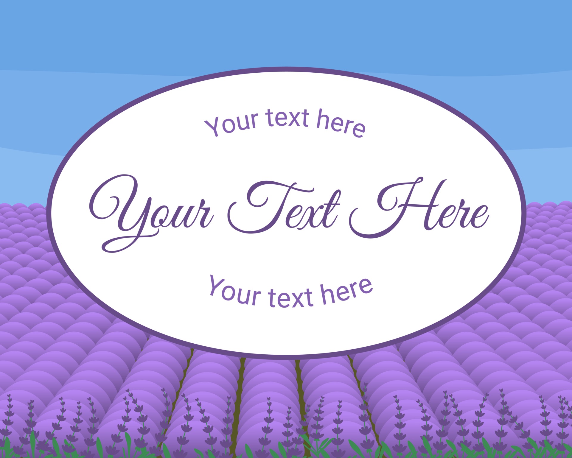 Lavender field banner. Concept vector illustration. Abstract landscape ...