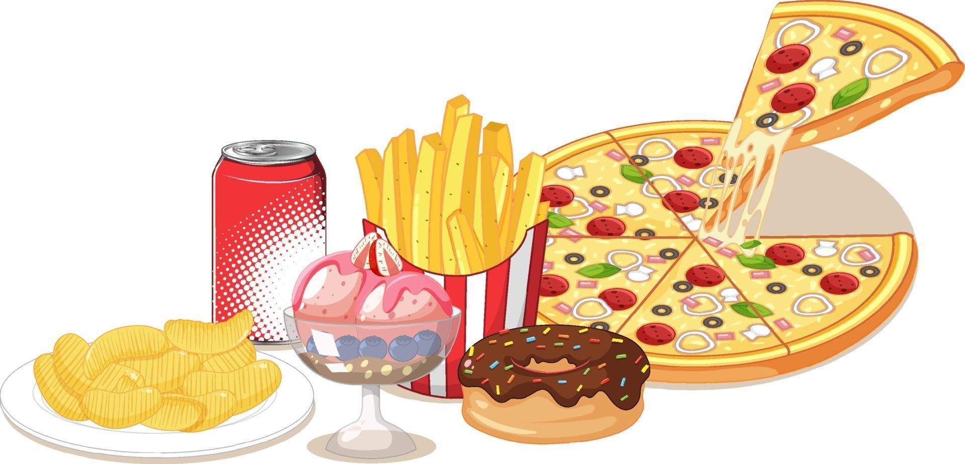 Group of junk food and sweet isolated on white background 2284925 ...