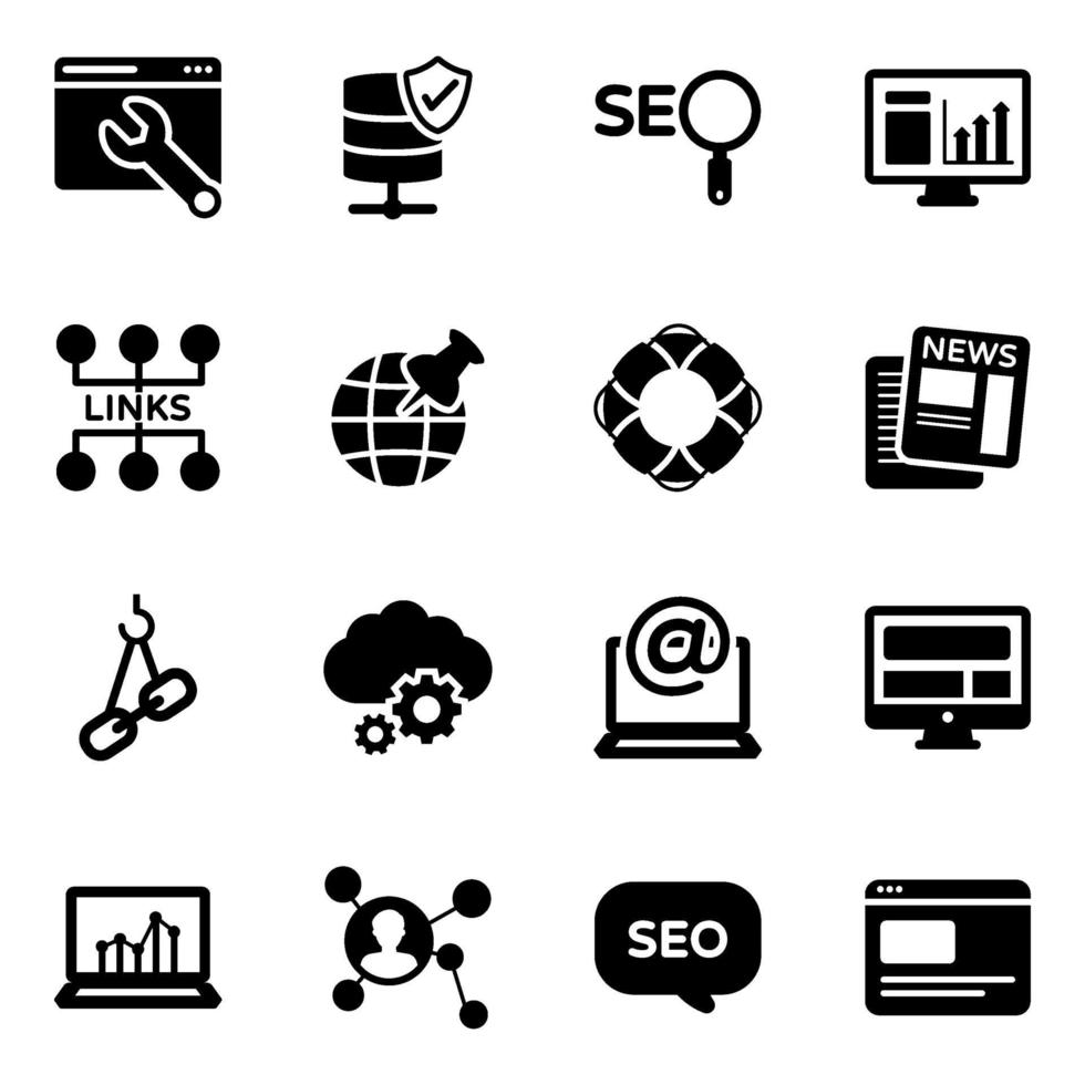 Web and Data Storage Icon Set 2291897 Vector Art at Vecteezy