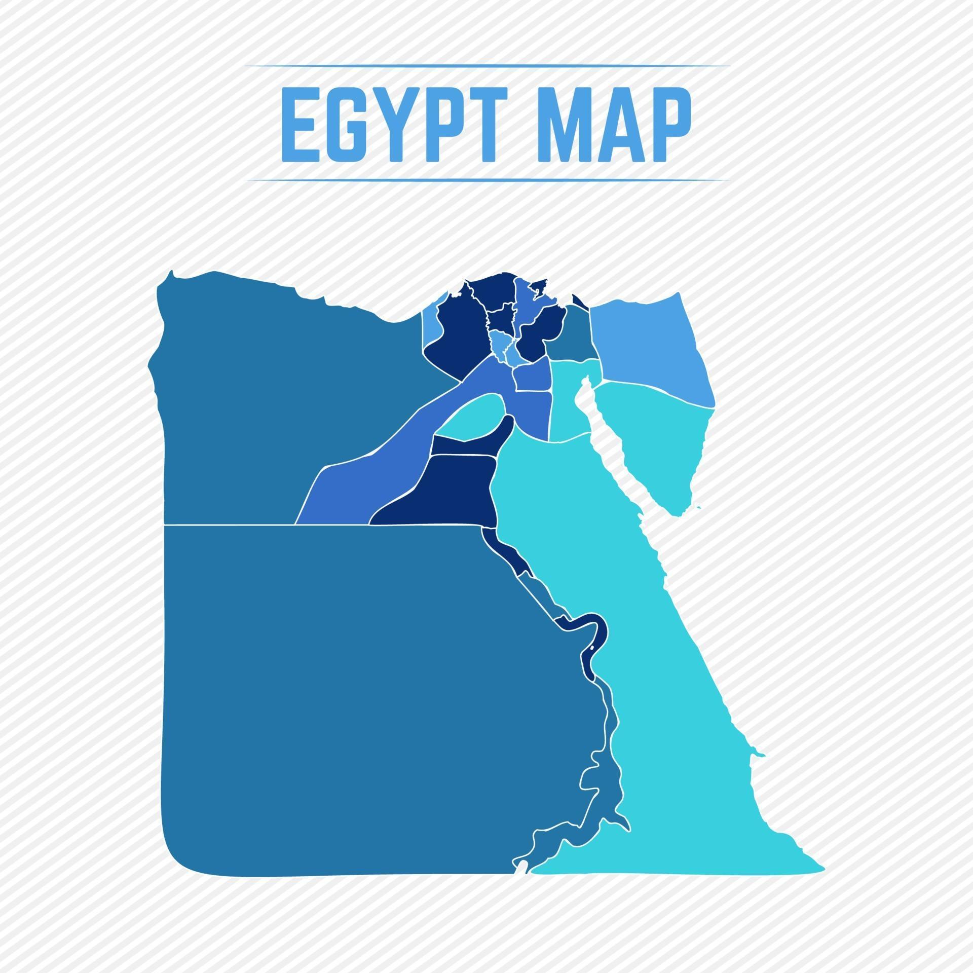 Egypt Detailed Map With Cities 2292795 Vector Art At Vecteezy