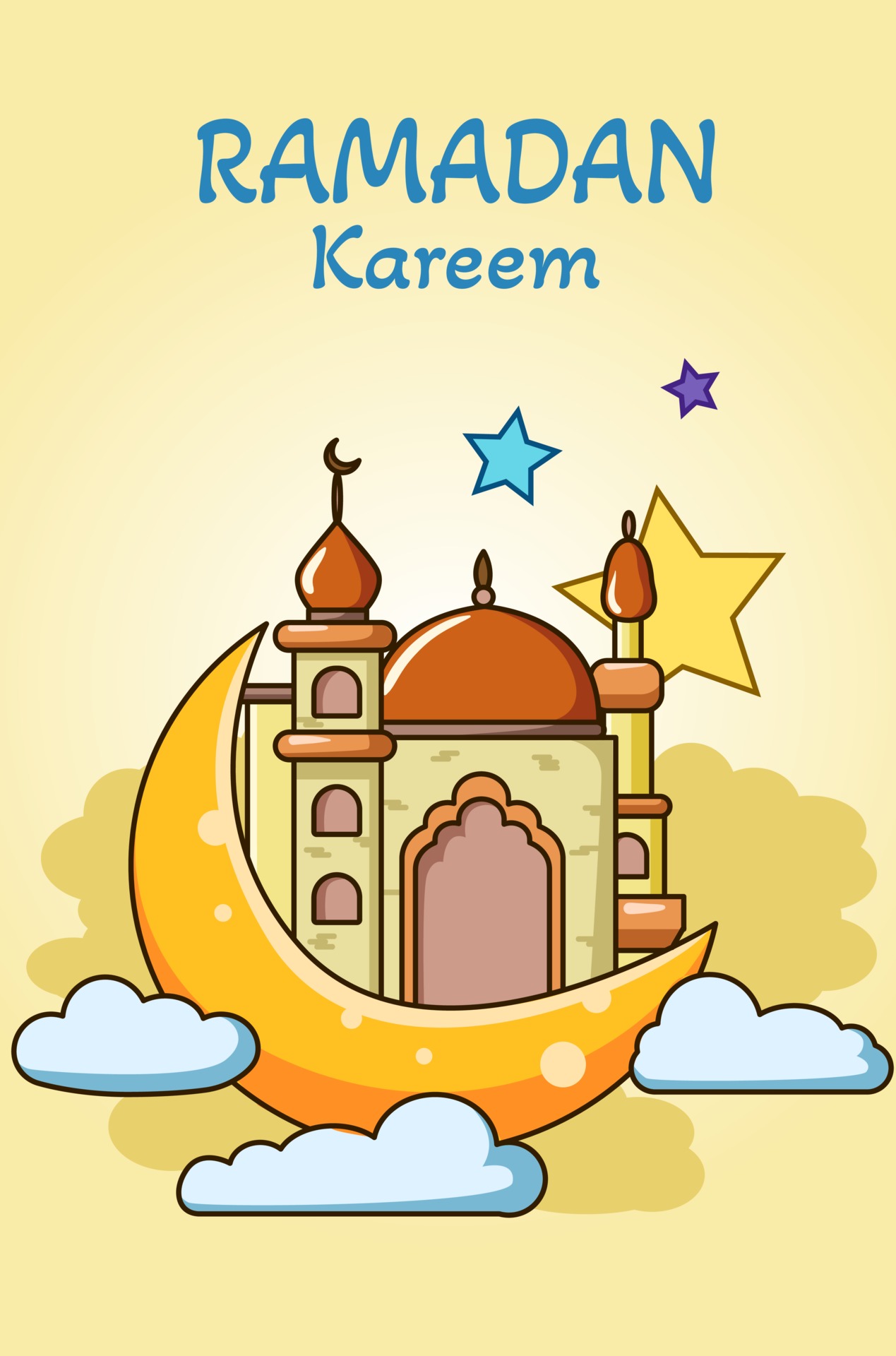 Mosque on gold moon at ramadan kareem cartoon illustration 2294024 ... Mosque on gold moon at ramadan kareem cartoon illustration 2294024 ...