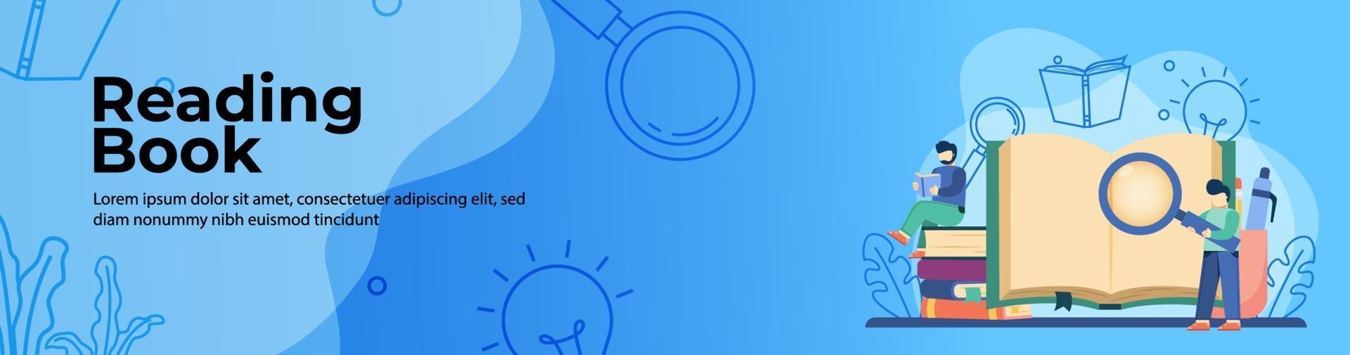 Reading Book Web Banner Design 2294135 Vector Art at Vecteezy