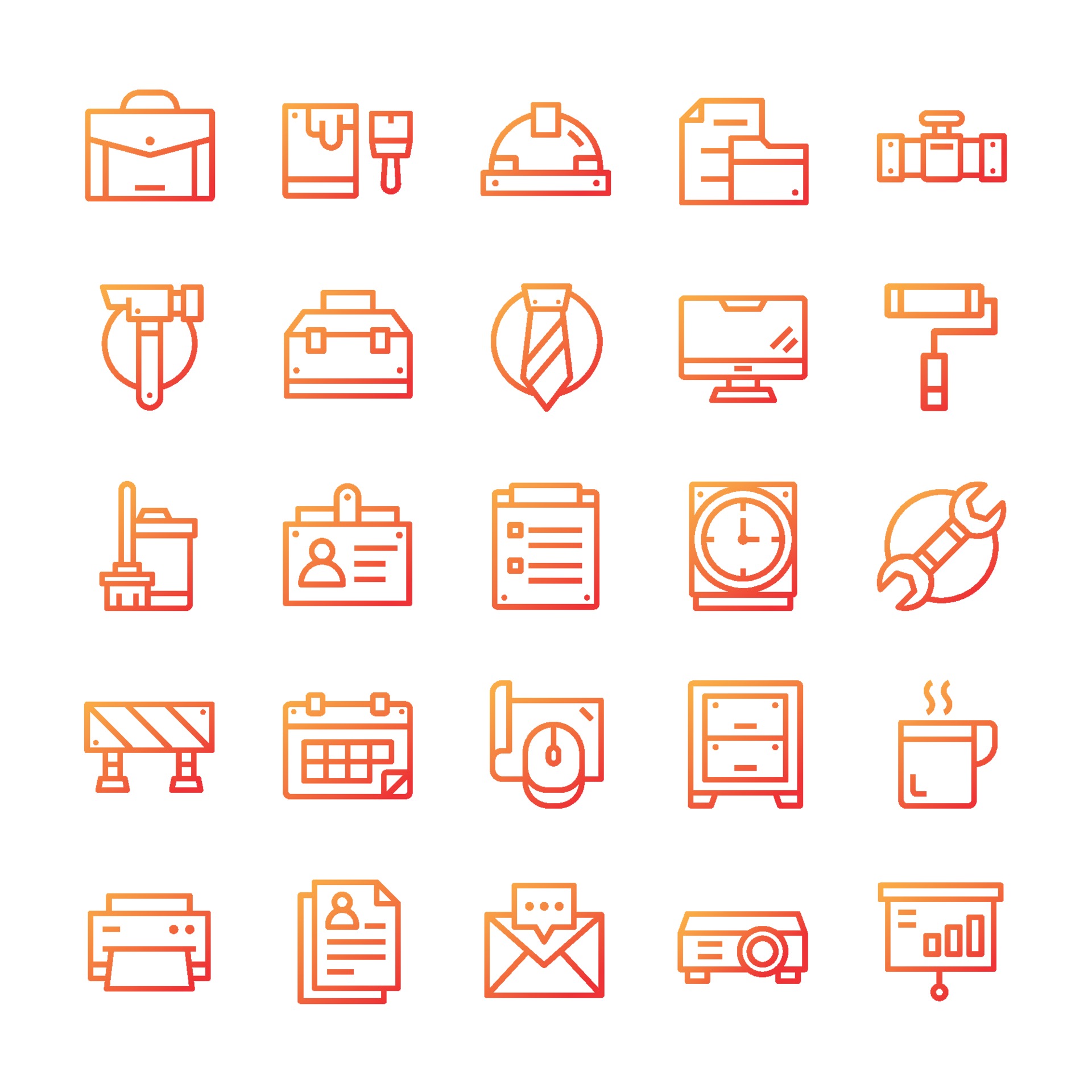 Set of Work icons with gradient style. 2294727 Vector Art at Vecteezy
