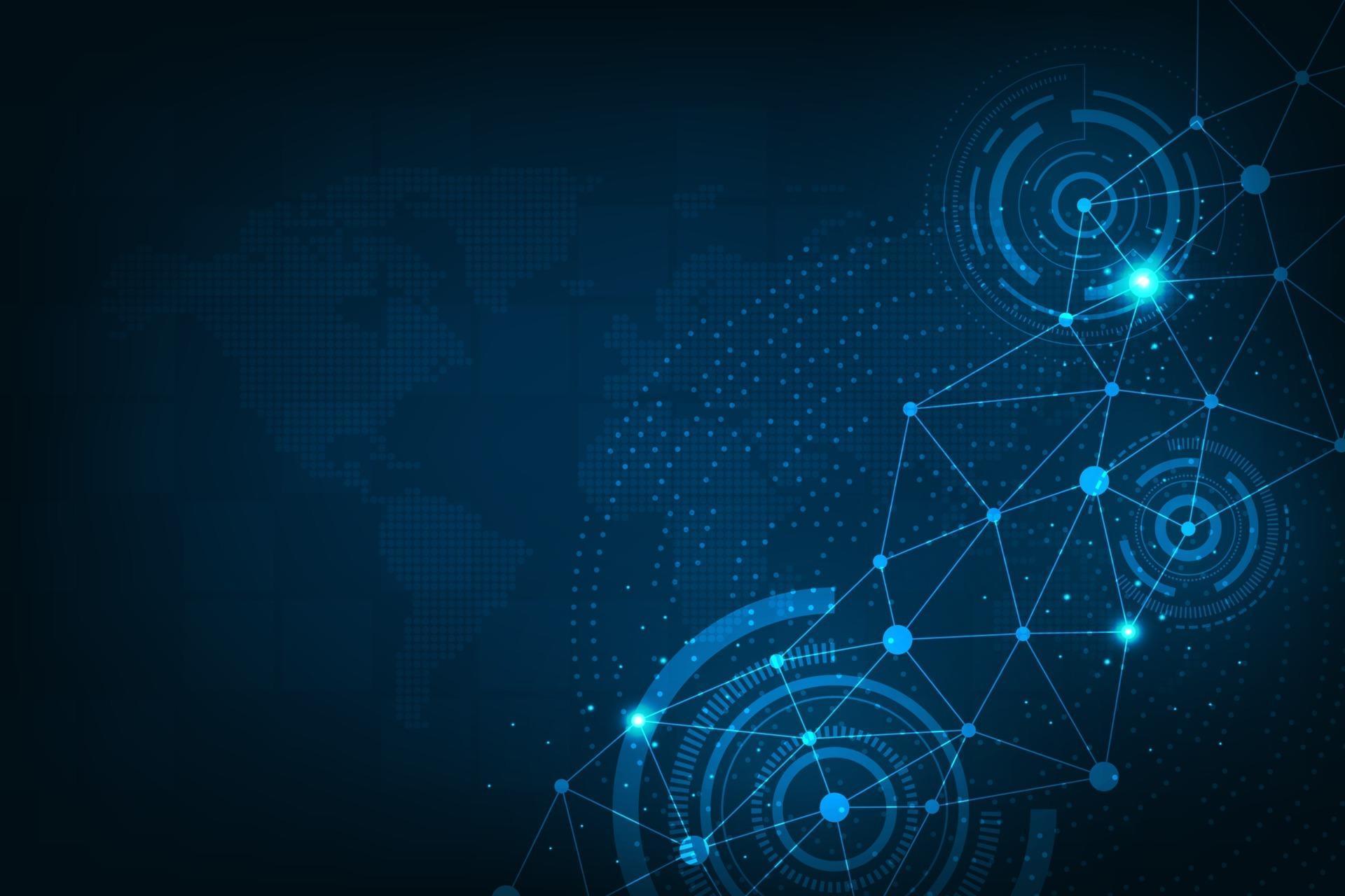 Vector background technology in the concept of data network. 2295442 ...