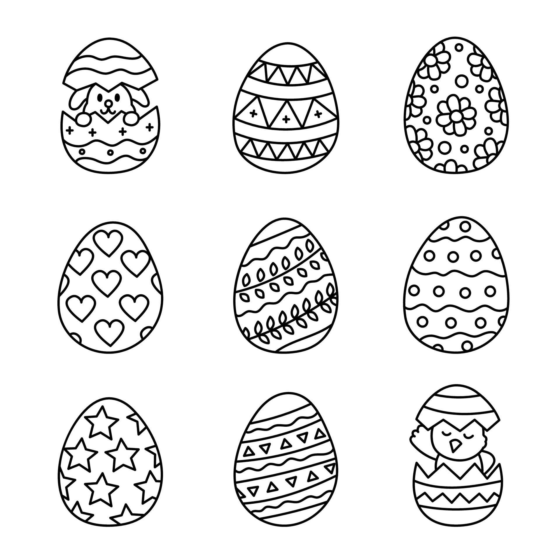 Easter Egg Doodle Elements 2296722 Vector Art at Vecteezy