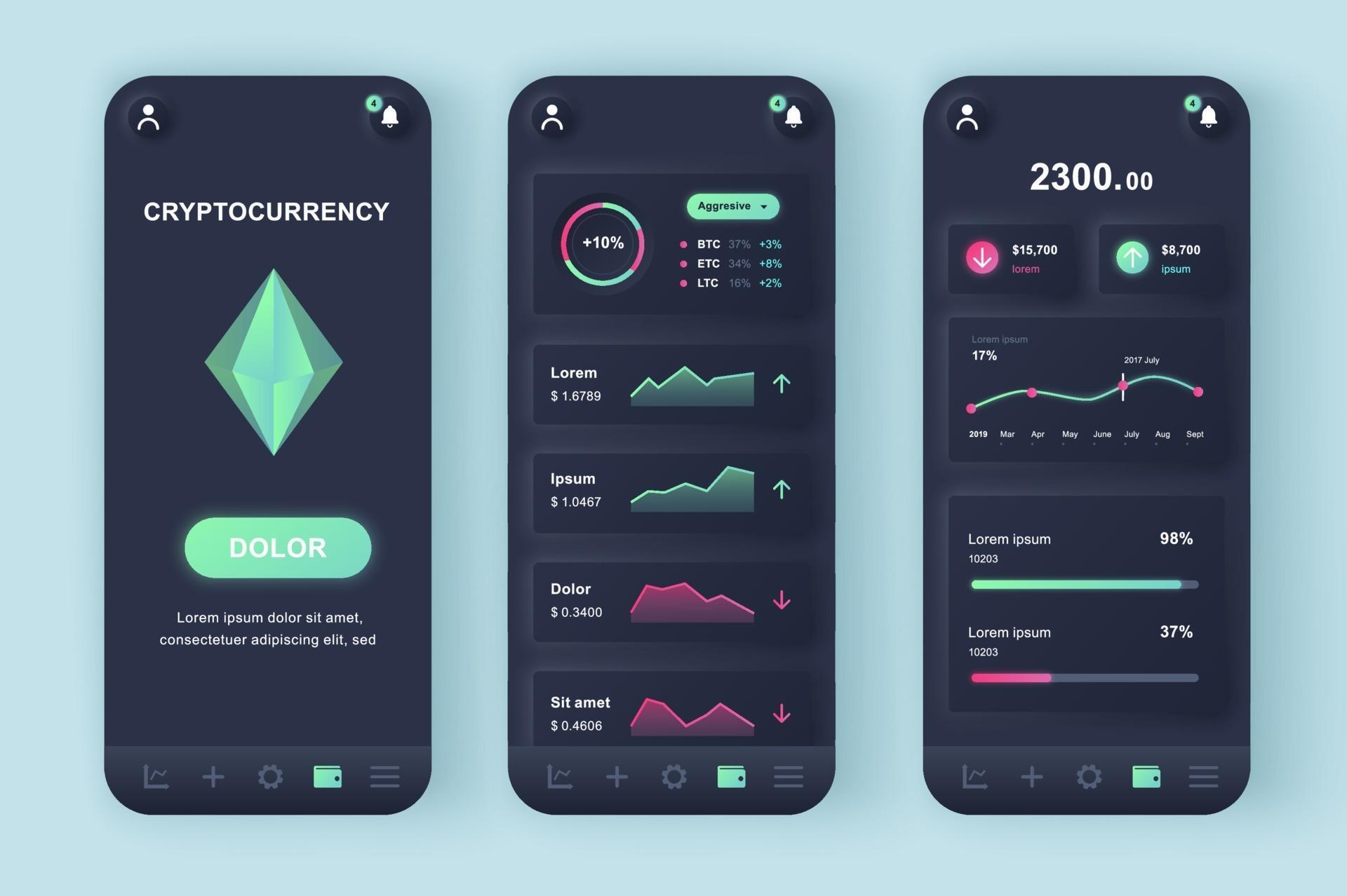 Cryptocurrency mining unique neomorphic mobile app design kit 2301330 ... Cryptocurrency mining unique neomorphic mobile app design kit 2301330 ...