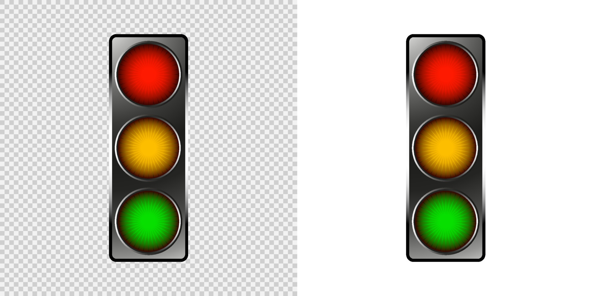 Traffic Light symbol light on transparent background. Vector ... Traffic Light symbol light on transparent background. Vector ...