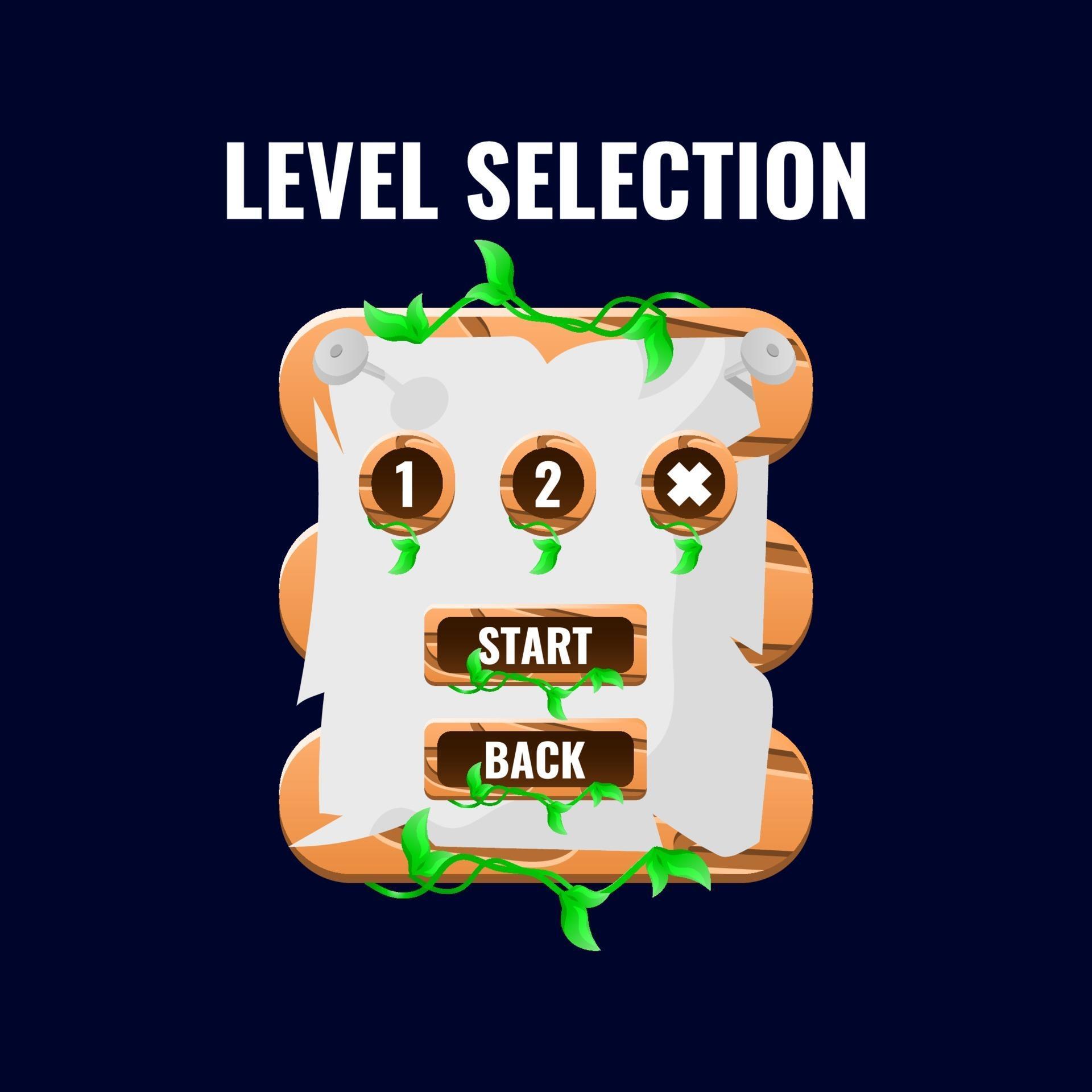 rounded wooden nature game ui level selection interface set 2302824 Vector Art at Vecteezy