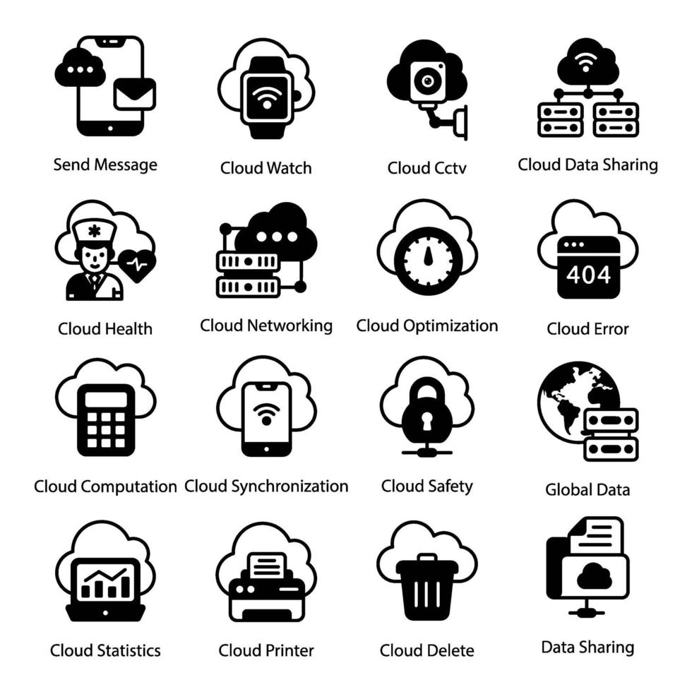 Cloud Services Elements 2302840 Vector Art at Vecteezy
