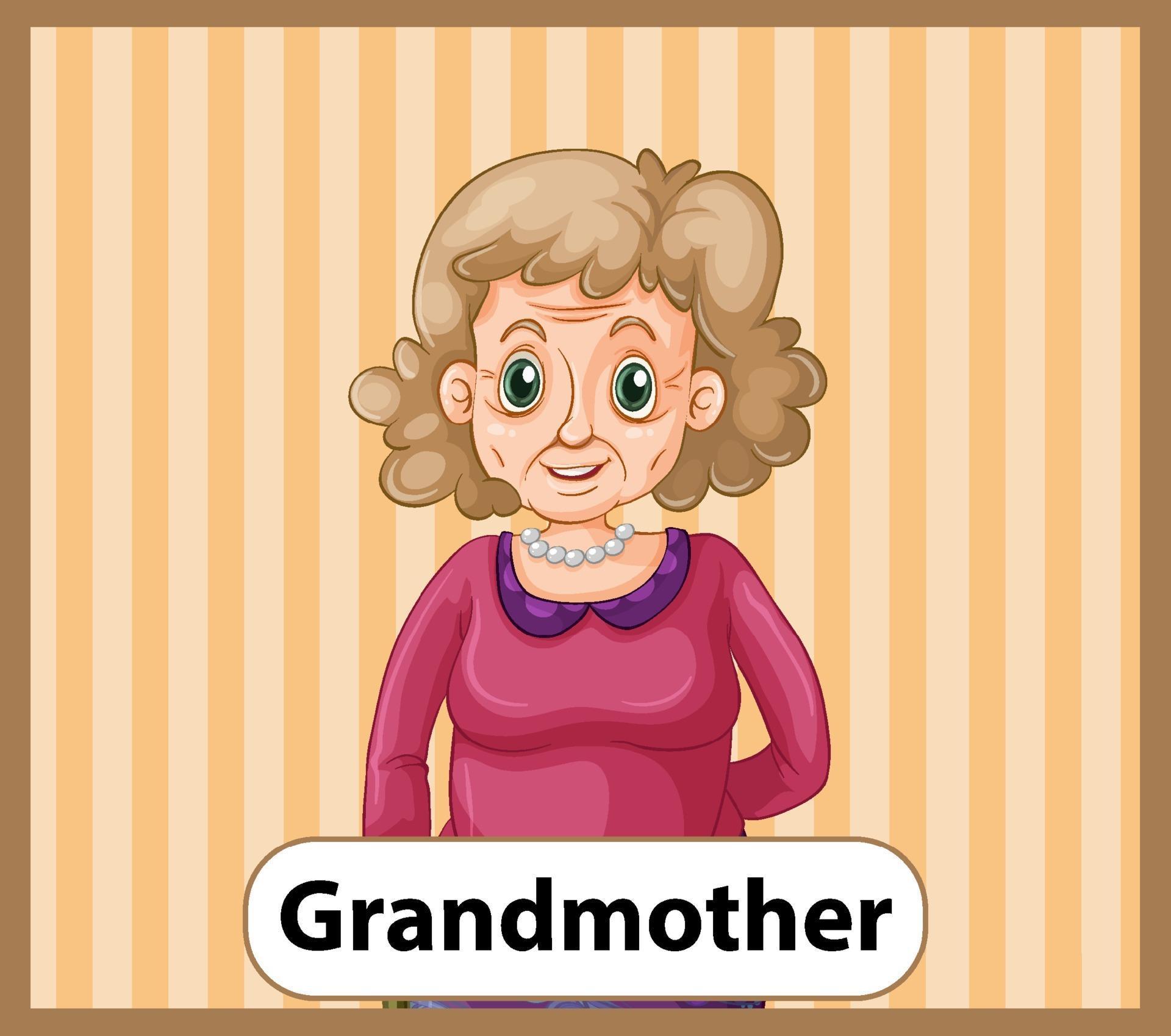 Educational English Word Card Of Grandmother 2305456 Vector Art At Vecteezy educational-english-word-card-of-grandmother-2305456-vector-art-at-vecteezy