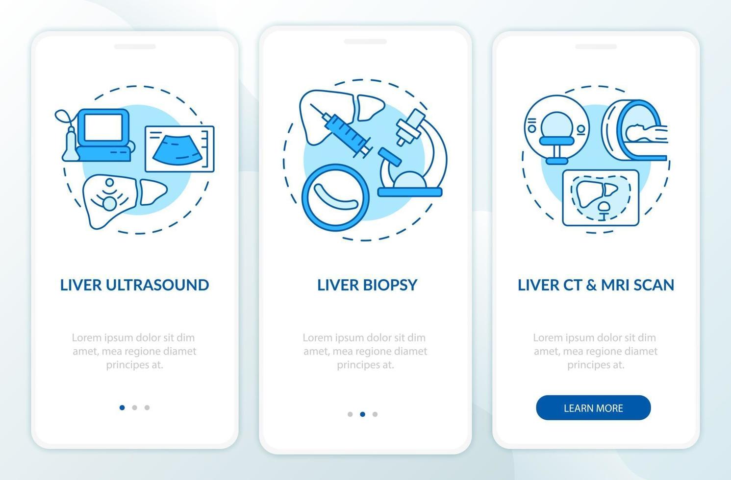 Hepatic diagnostics onboarding mobile app page screen with concepts 2307473 Vector Art at Vecteezy