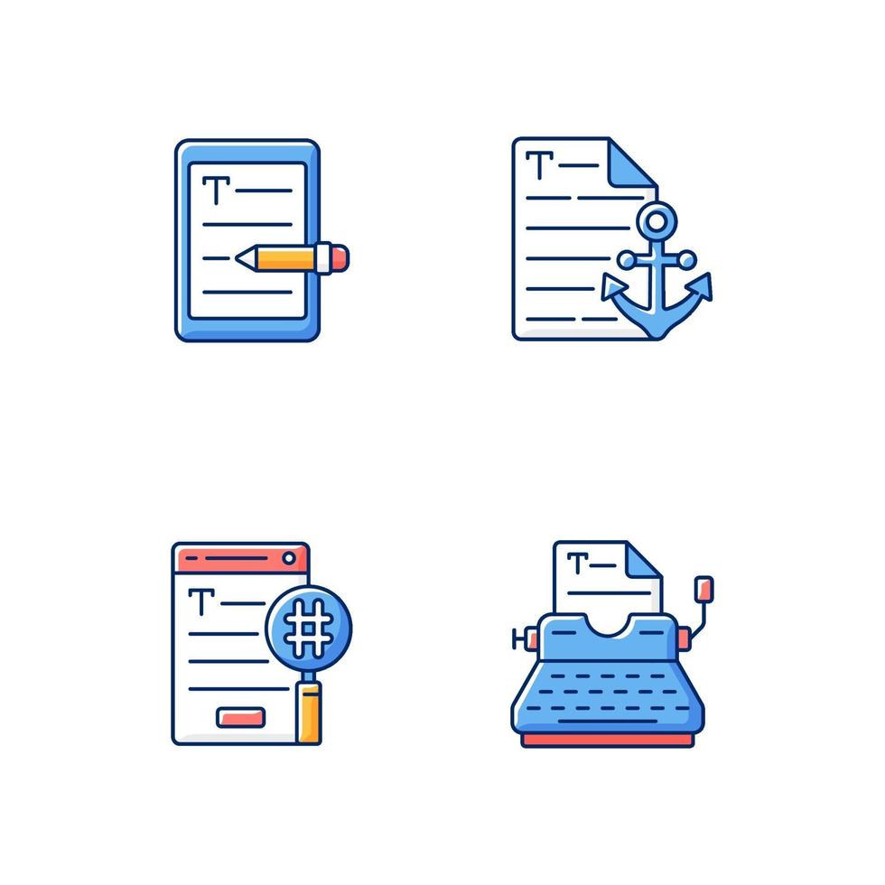 Copy writing RGB color icons set 2307597 Vector Art at Vecteezy