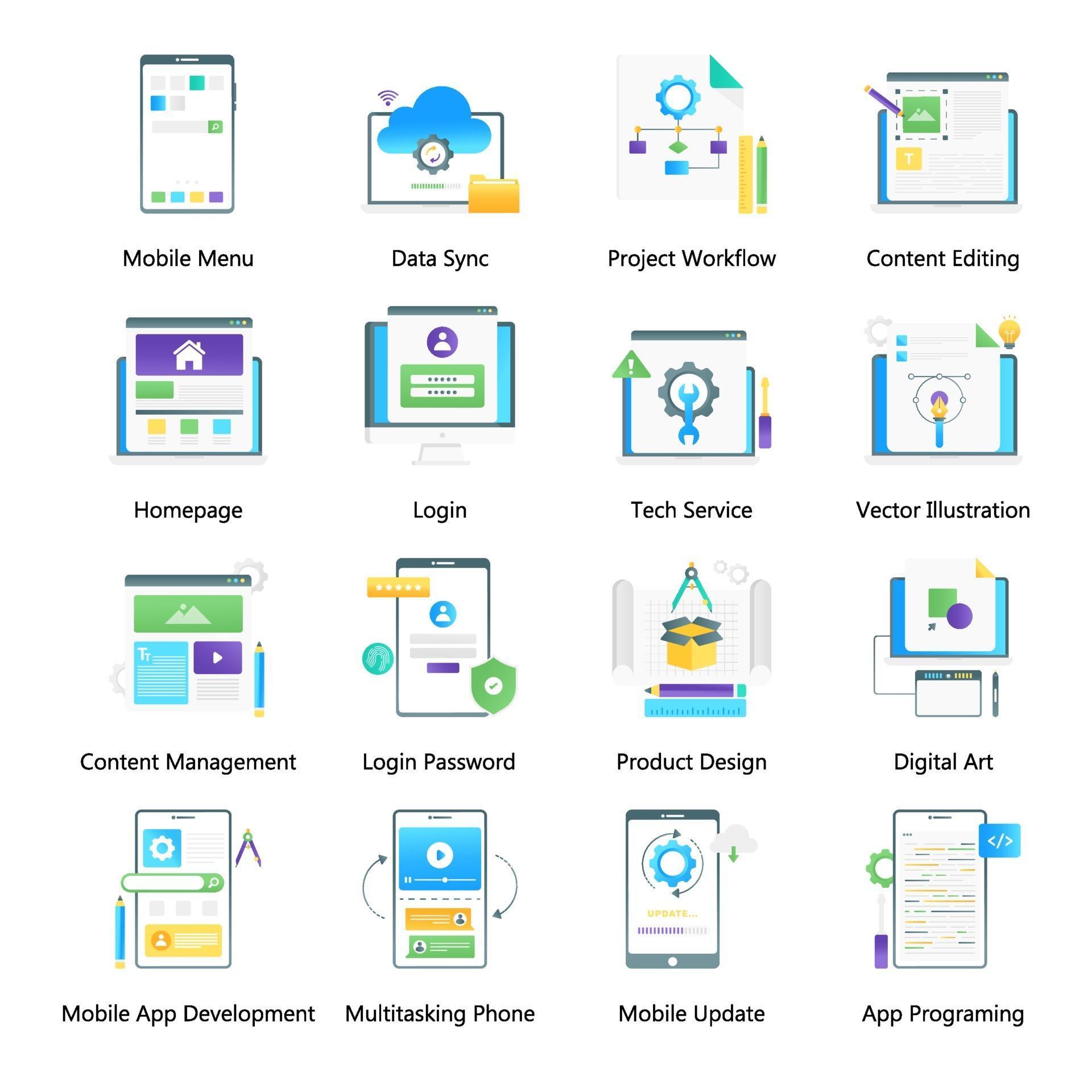 Web Login and Web Service 2307919 Vector Art at Vecteezy