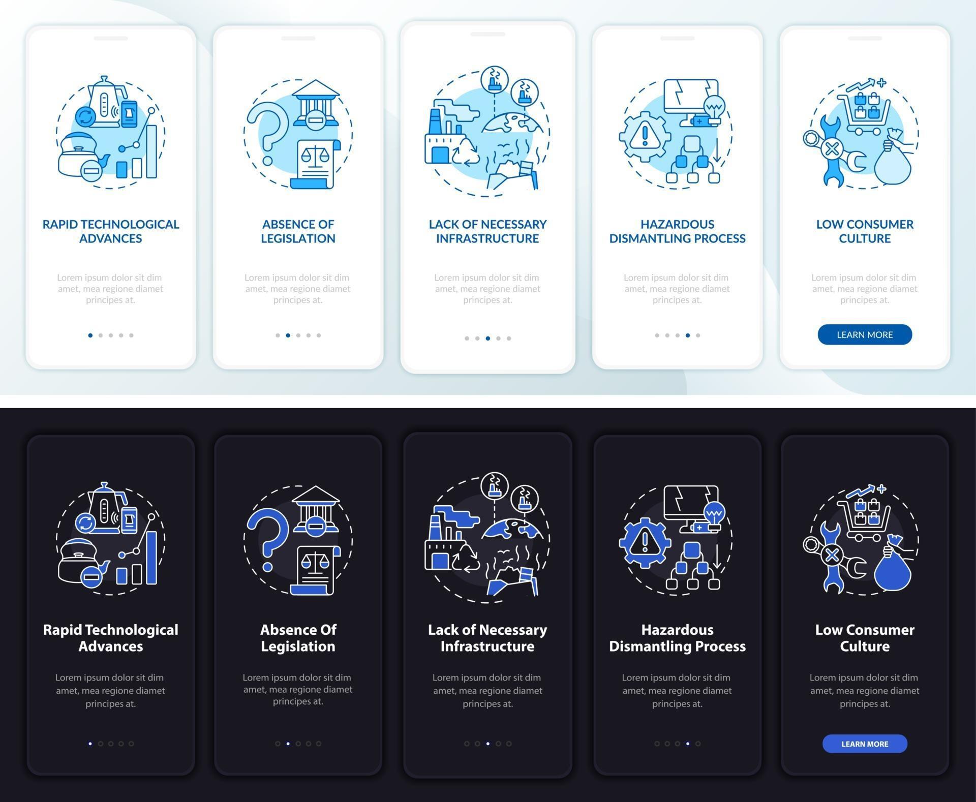 E-scrap manage problems onboarding mobile app page screen with concepts 2310403 Vector Art at ...
