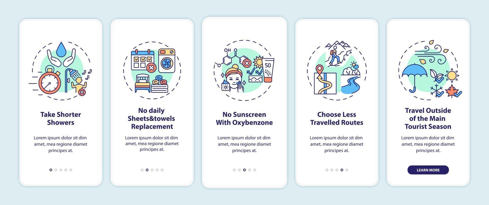 Sustainable Tourism Ideas Onboarding Mobile App Page Screen With