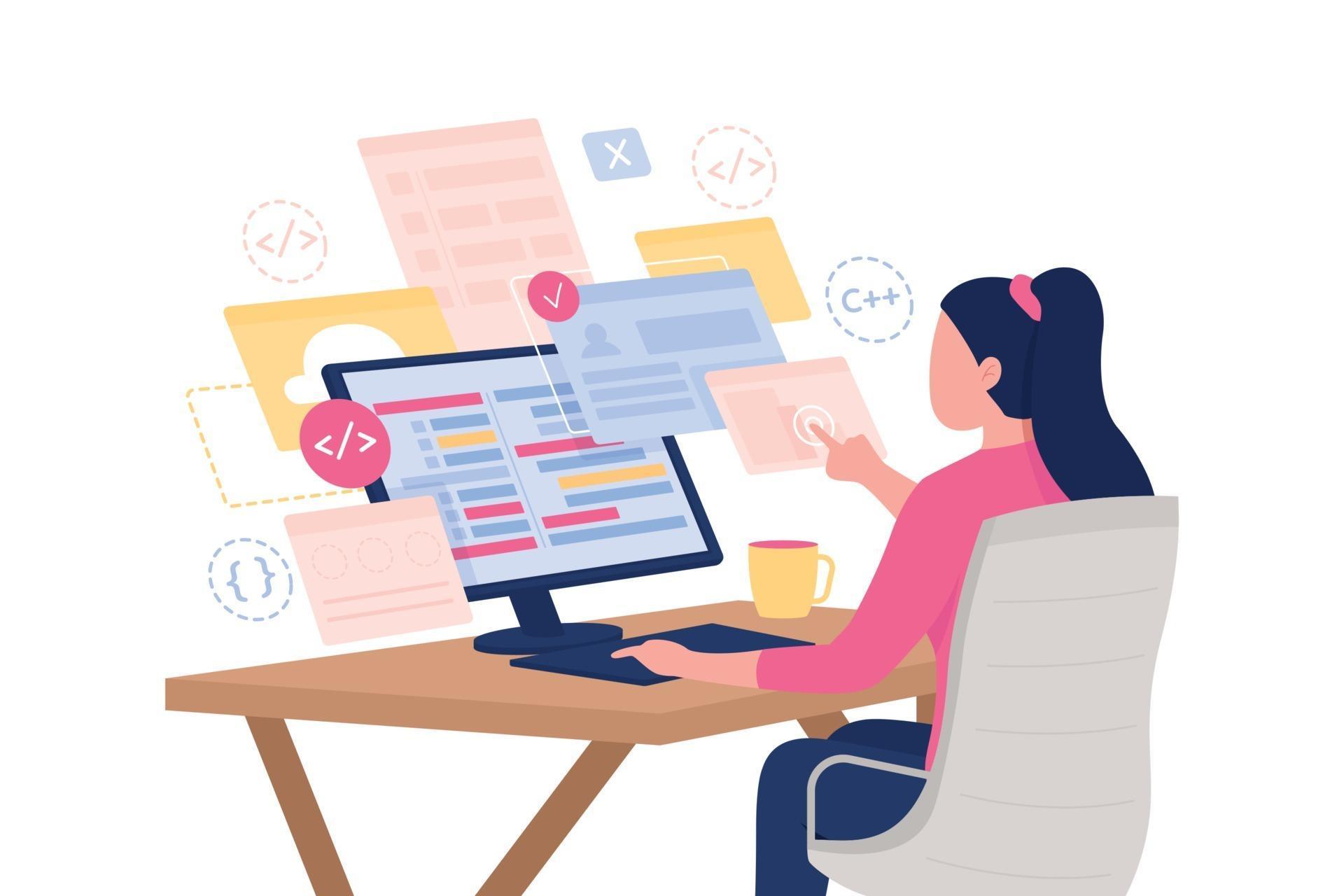 Female software developer flat concept vector illustration 2310510 ... Female software developer flat concept vector illustration 2310510 ...