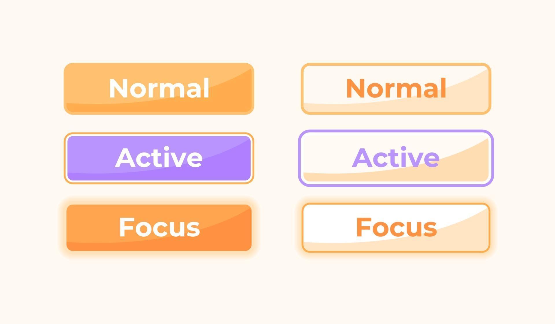 Active and inactive Settings UI elements kit 2310669 Vector Art at Vecteezy