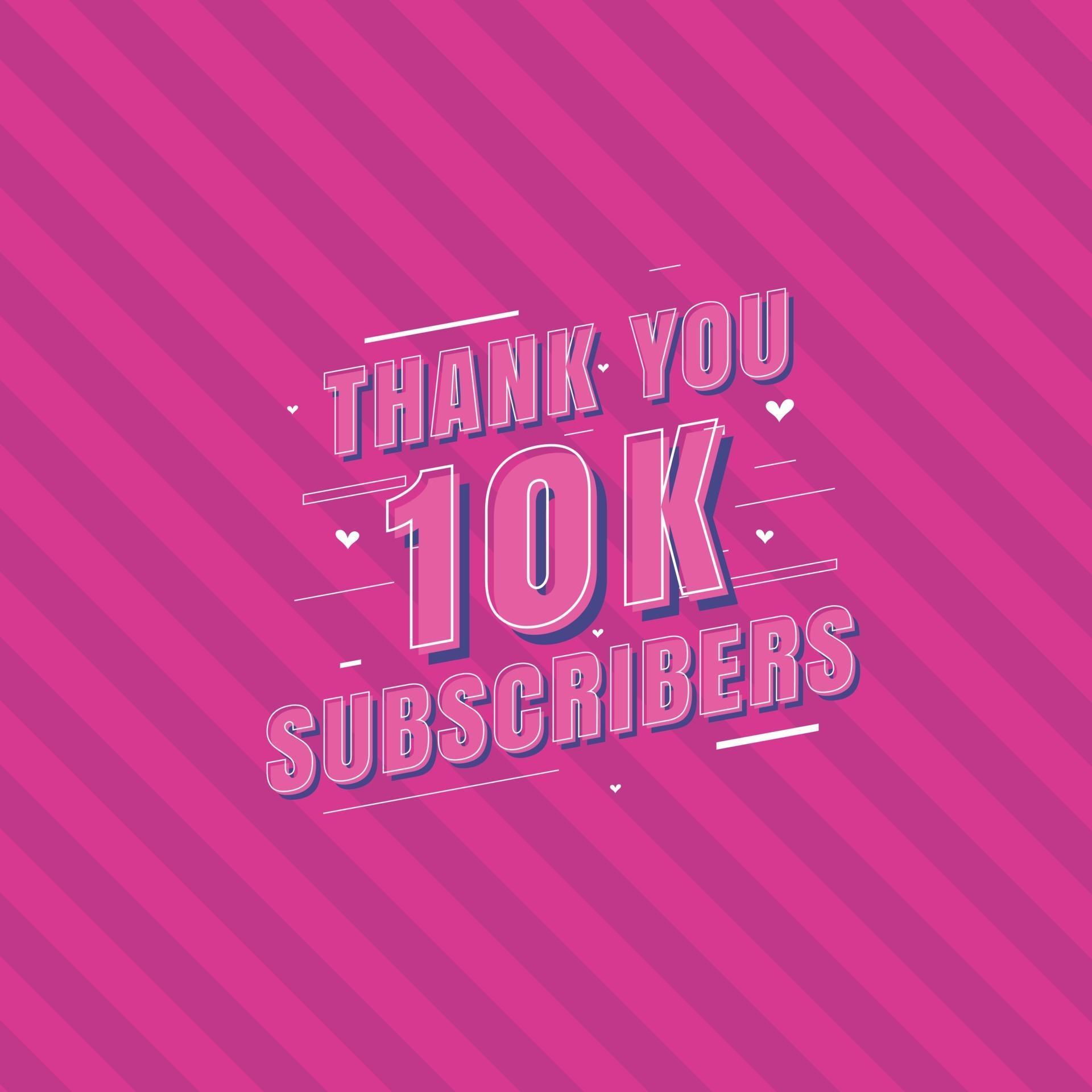 Thank You 10k Subscribers Celebration Greeting Card For 10000 Social