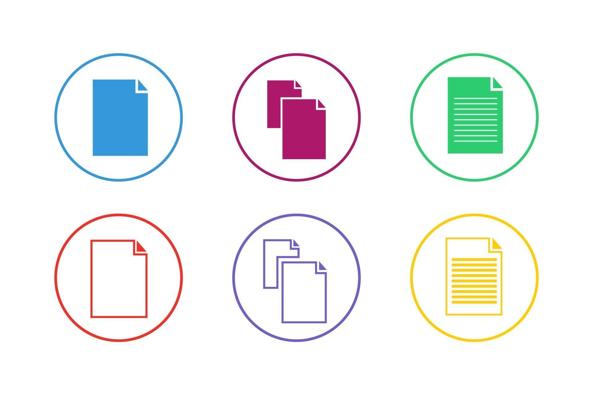 Colorful Document Icon Set 2319504 Vector Art at Vecteezy