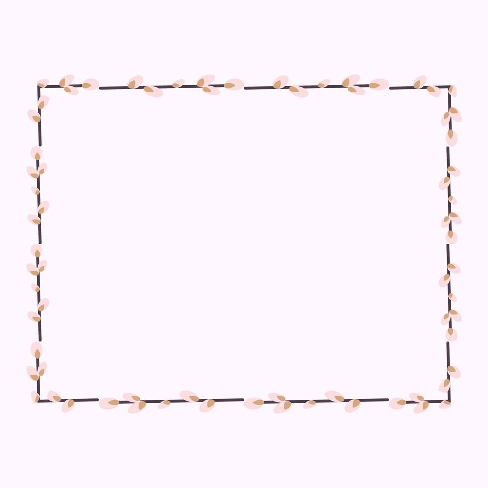 Rectangular Easter frame with willow twigs 2323809 Vector Art at Vecteezy