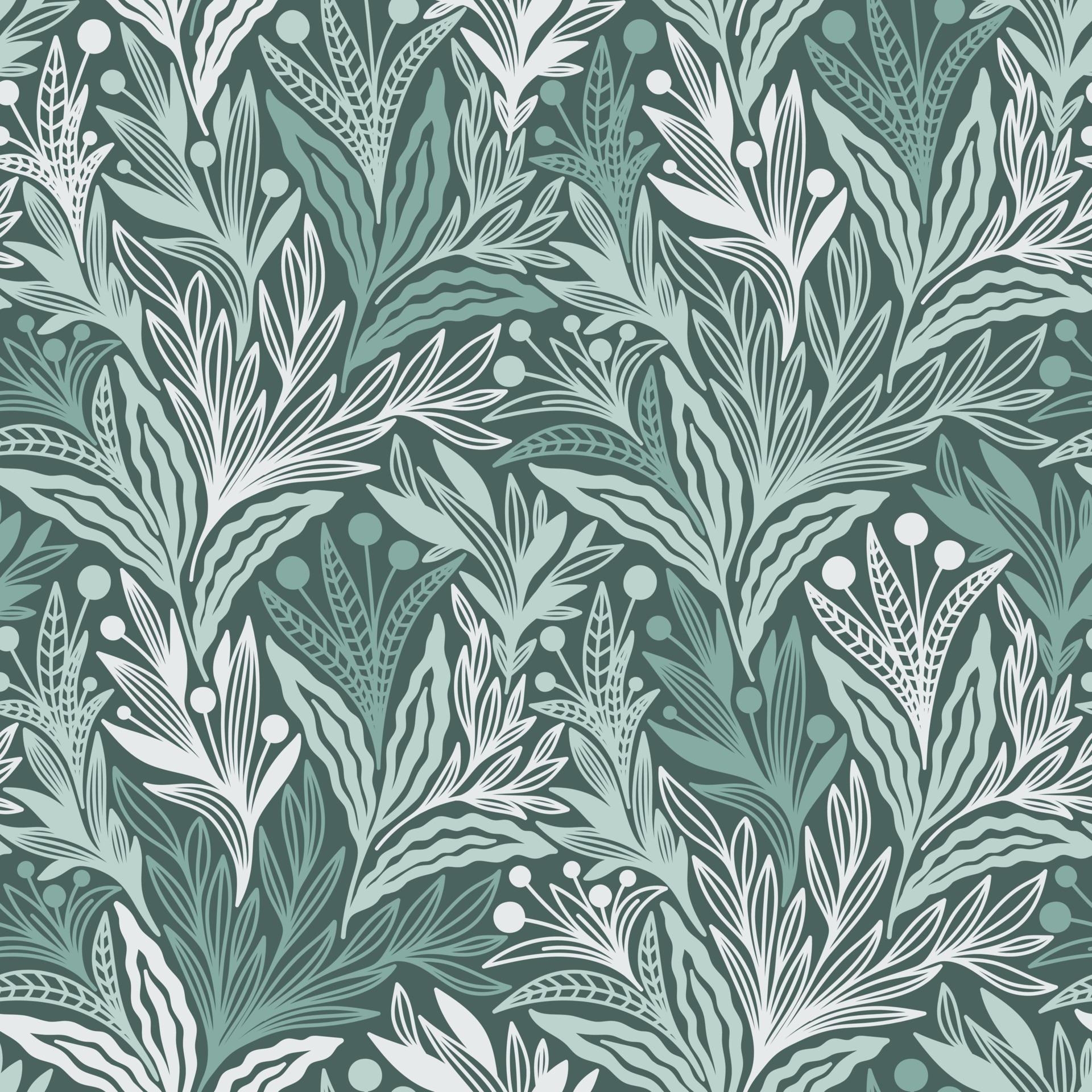 SEAMLESS GREEN FLORAL ORNAMENTS PATTERN 2333079 Vector Art at Vecteezy