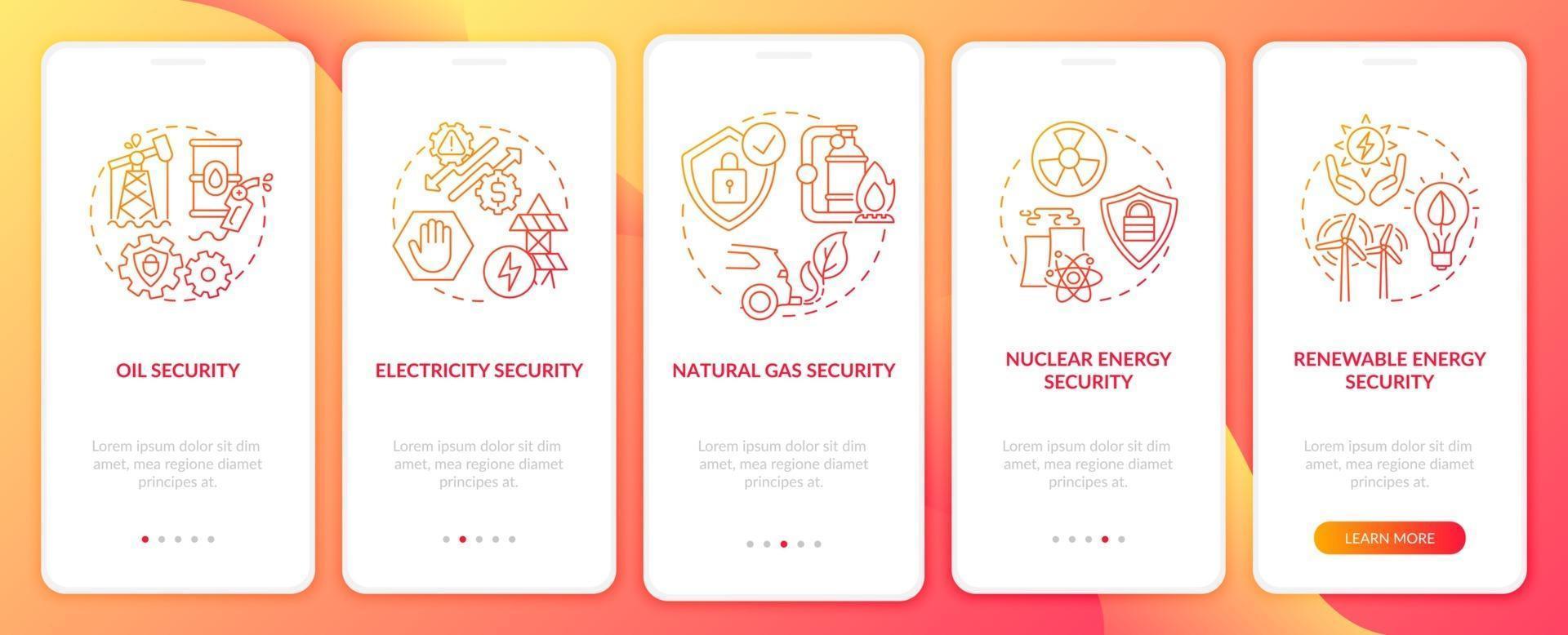Energetic Security Types Onboarding Mobile App Page Screen With Concepts 2348323 Vector Art At