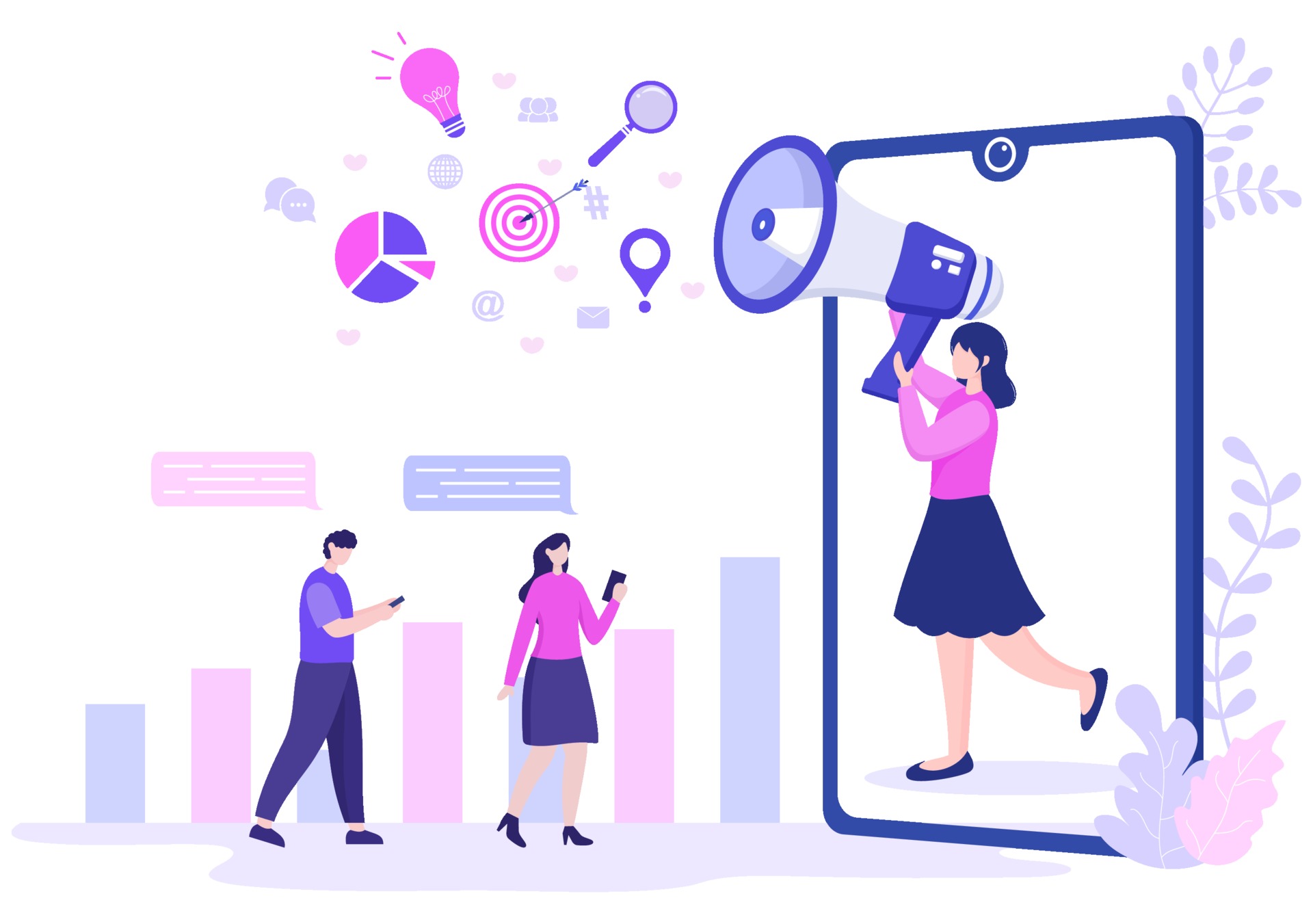 Seo Optimization Vector Illustration To Search Engine App Development Web Pages And Bookmarks