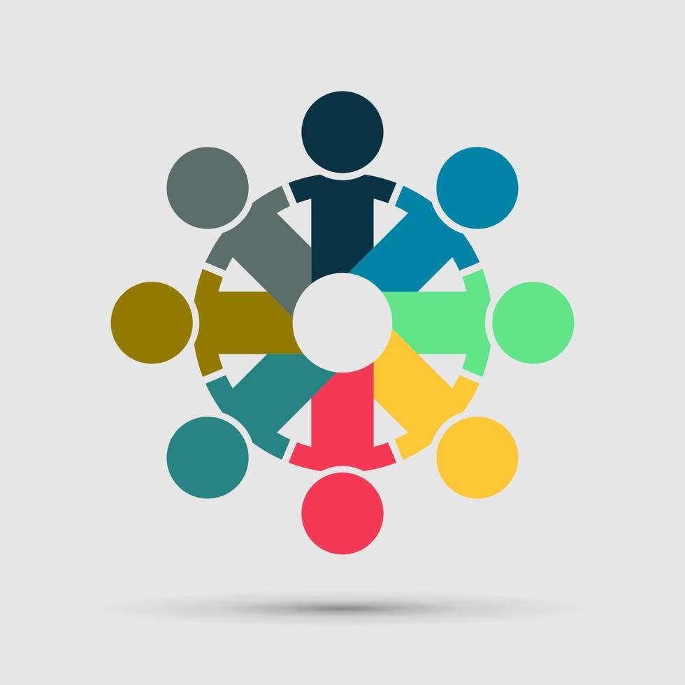 Abstract colorful people in a circle,Teamwork meeting,people are ...