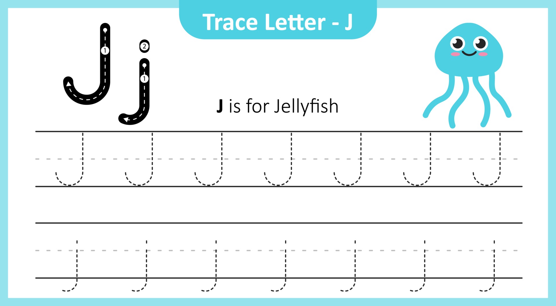 Trace Letter J 2375099 Vector Art at Vecteezy