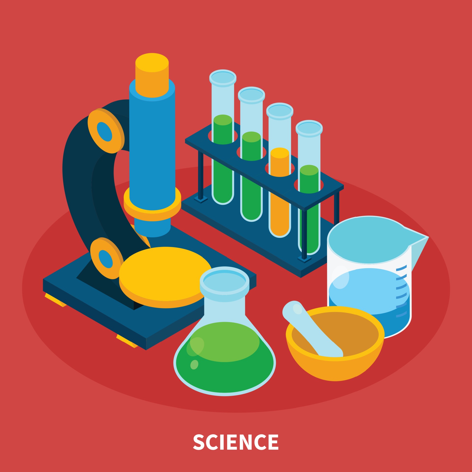 Science Isometric Composition Vector Illustration 2375482 Vector Art at ...