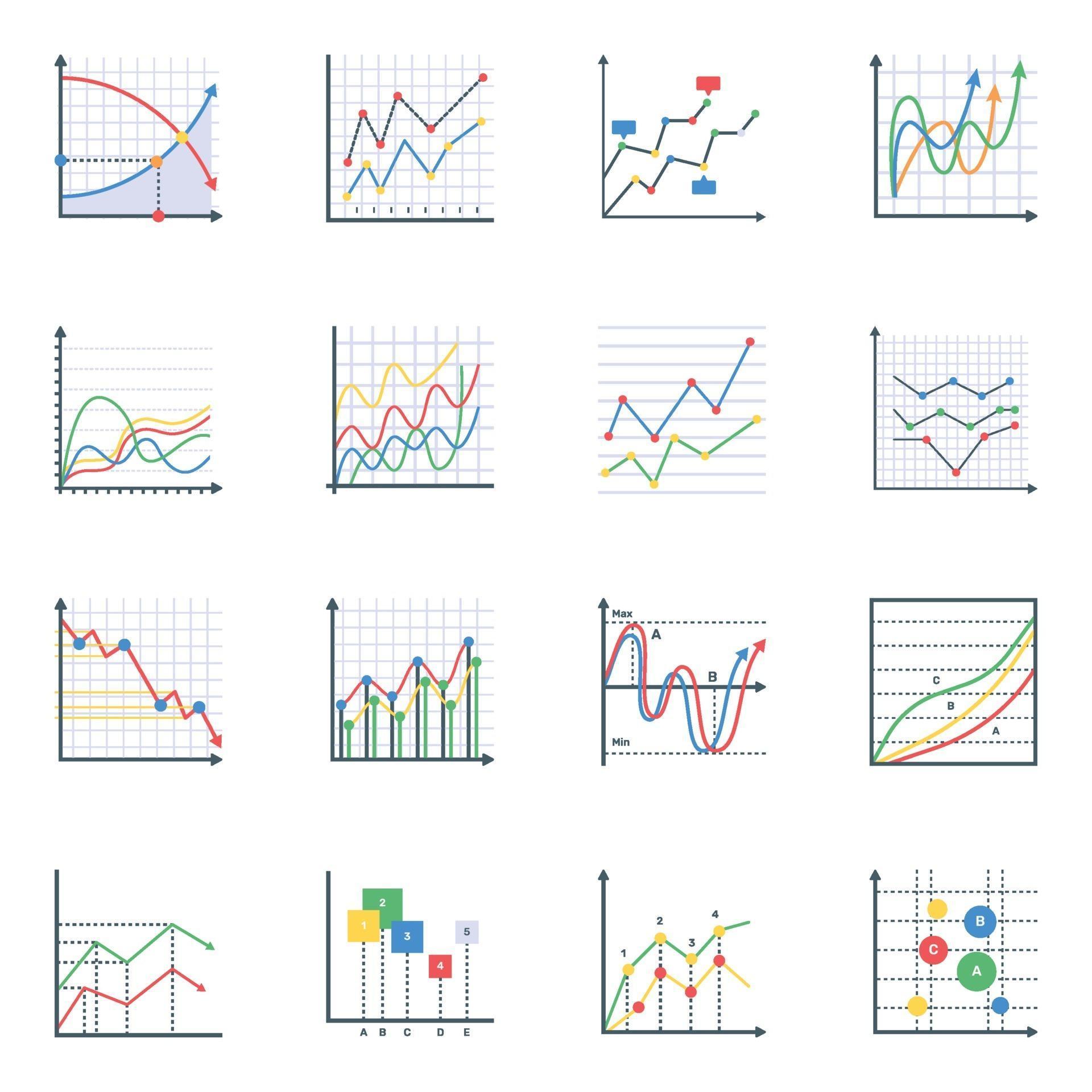 Modern Set of Line Graphs 2378195 Vector Art at Vecteezy