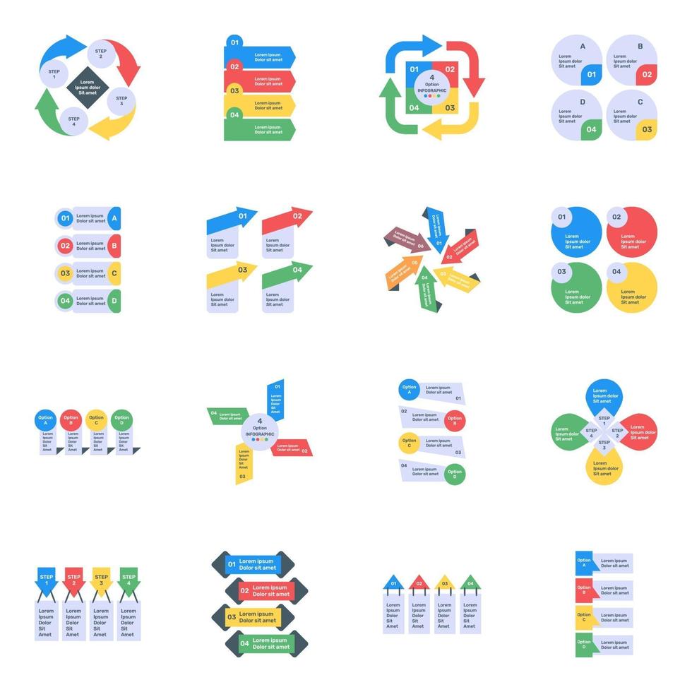 Business Infographics Flat Icons 2378196 Vector Art at Vecteezy