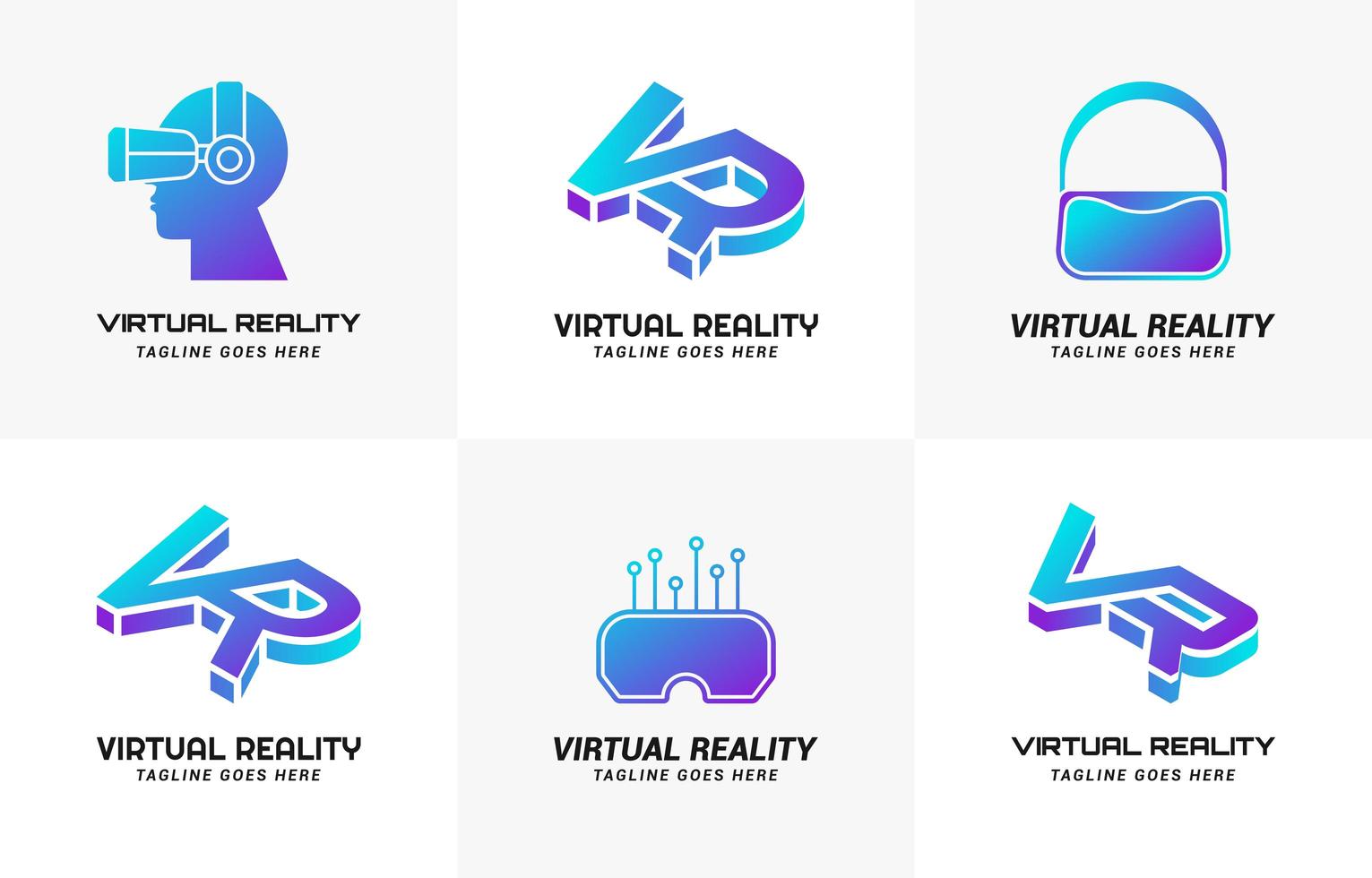 VR Virtual Reality Technology Simple Gradient Logo Set 2380173 Vector ... VR Virtual Reality Technology Simple Gradient Logo Set 2380173 Vector ...