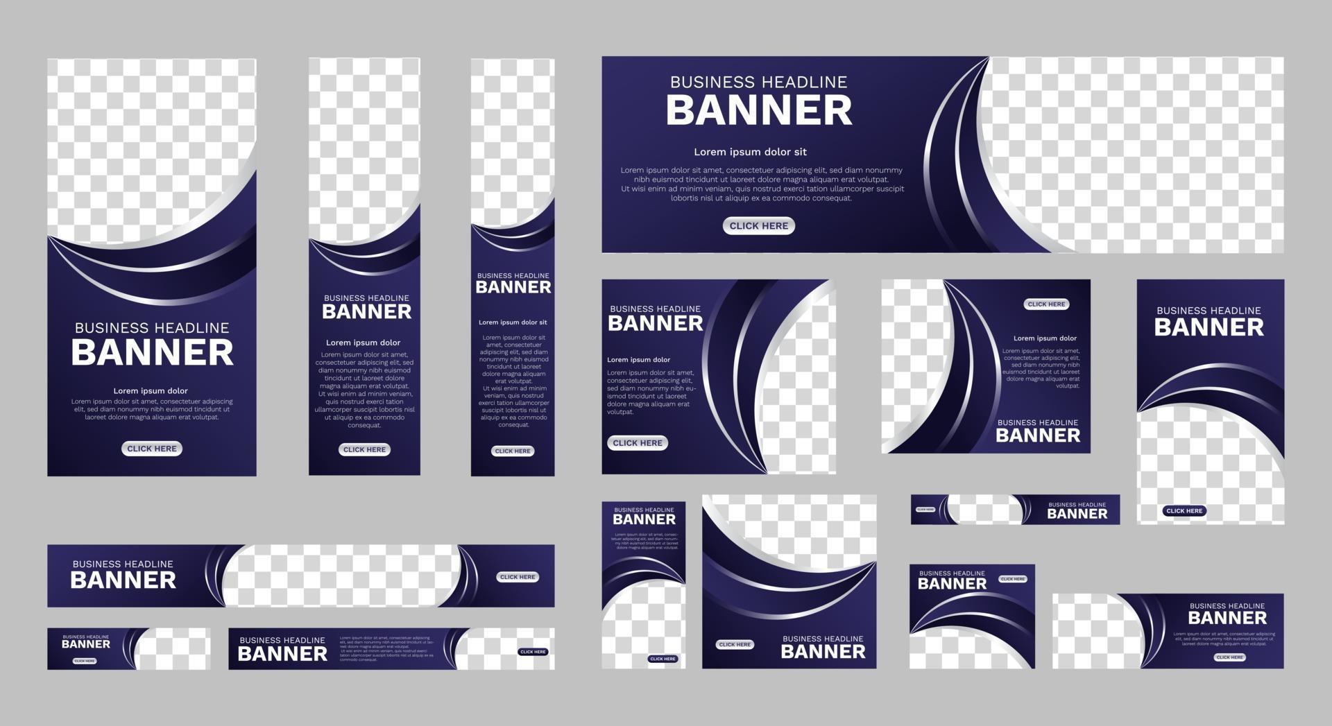 Plantilla De Banners Modernos Con Tamaño Estándar Para Publicidad
