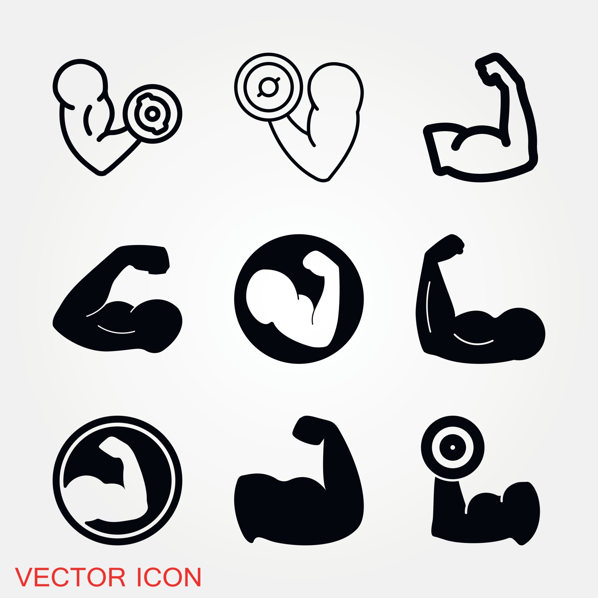 Biceps Icon Vector 2384579 Vector Art at Vecteezy
