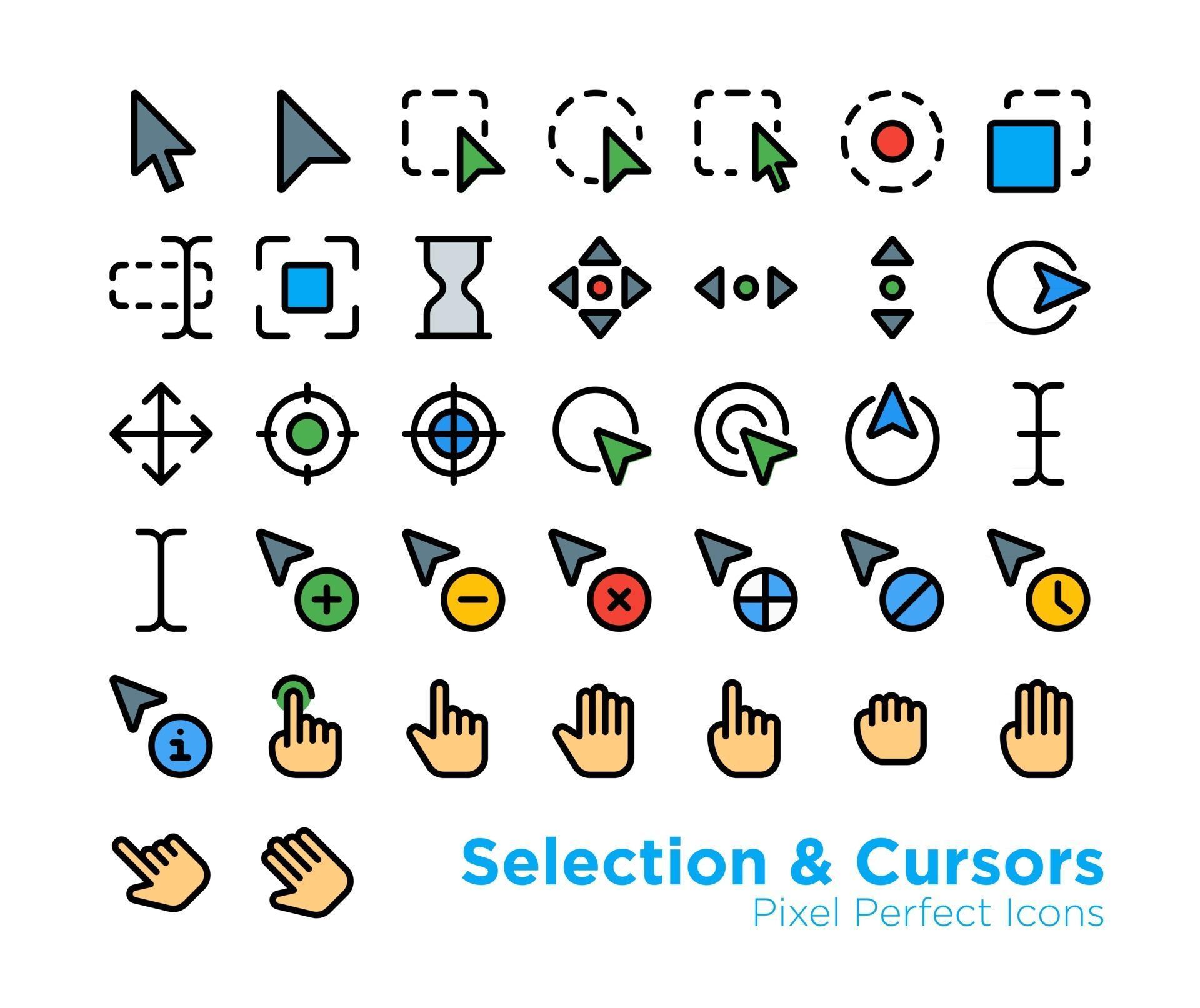 Selection Cursors Icons 2387605 Vector Art at Vecteezy