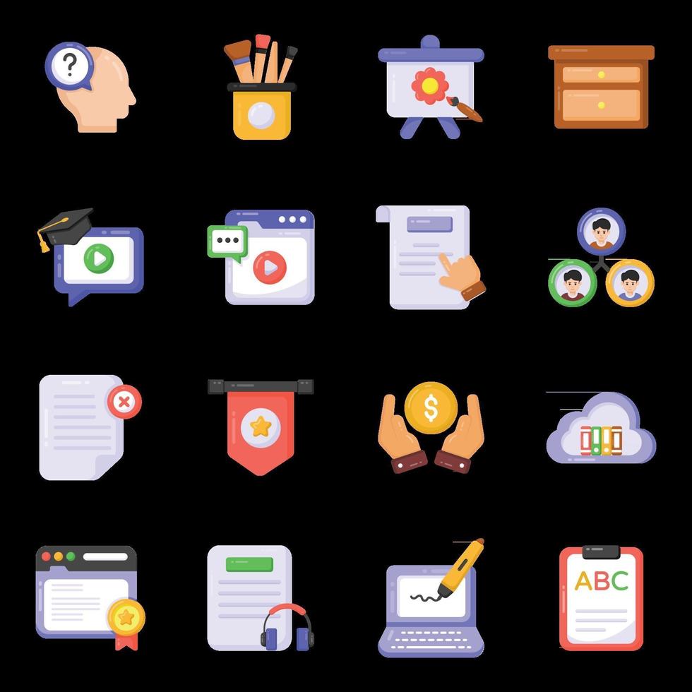 Online Learning Elements 2387908 Vector Art at Vecteezy