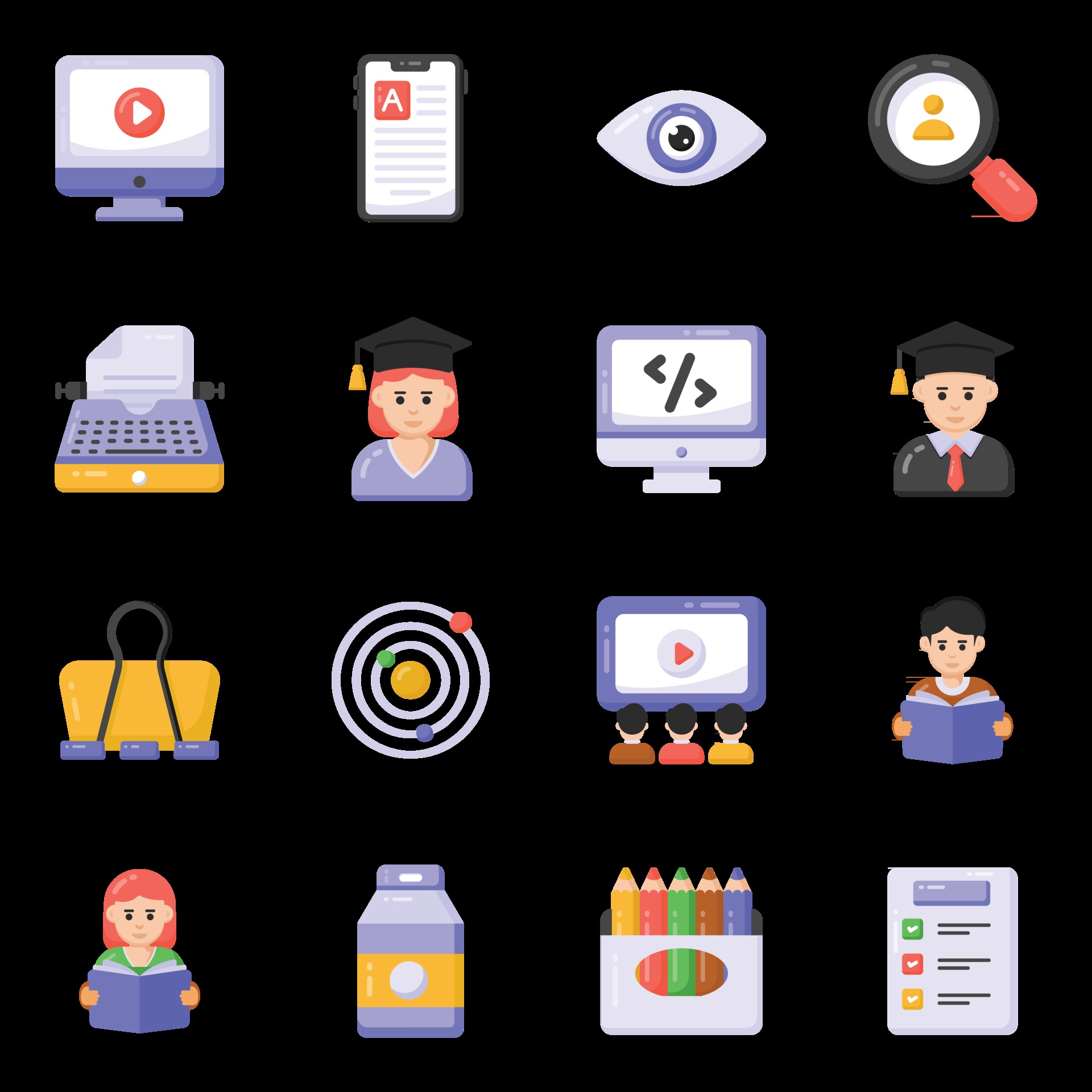 Online Learning Elements 2387999 Vector Art at Vecteezy