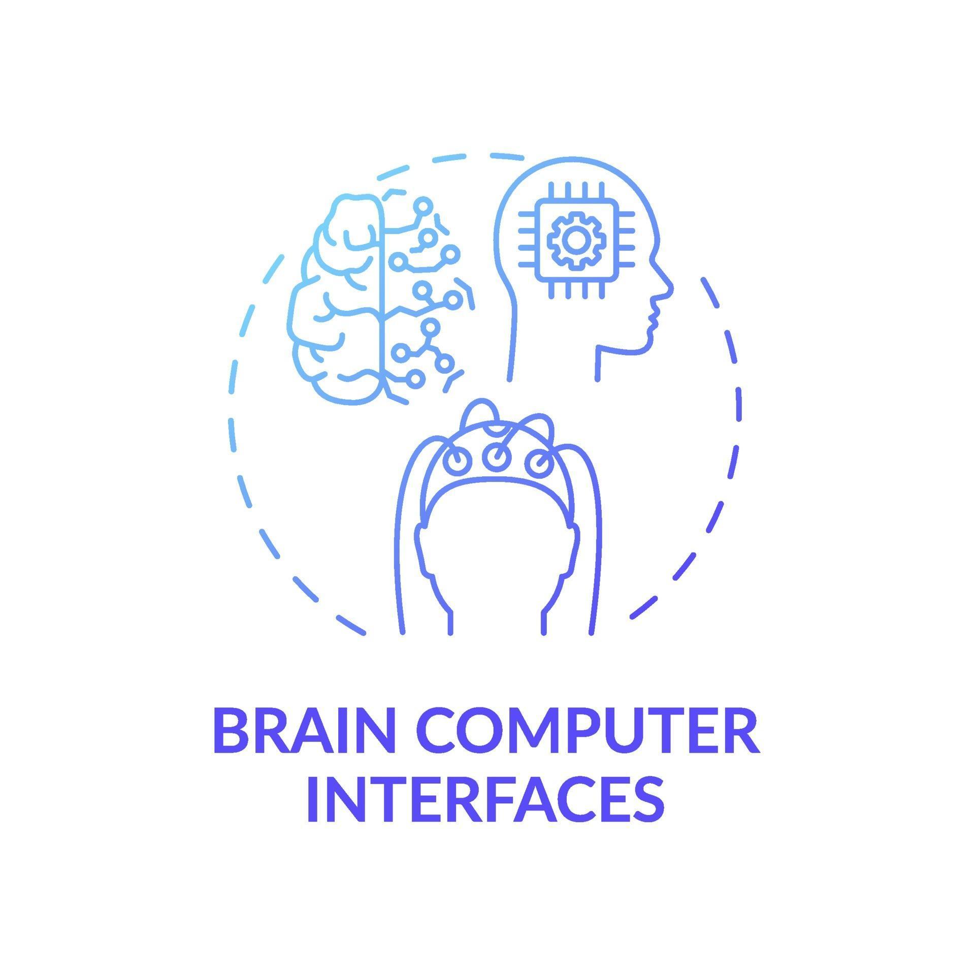 Brain computer interfaces concept icon 2388240 Vector Art at Vecteezy